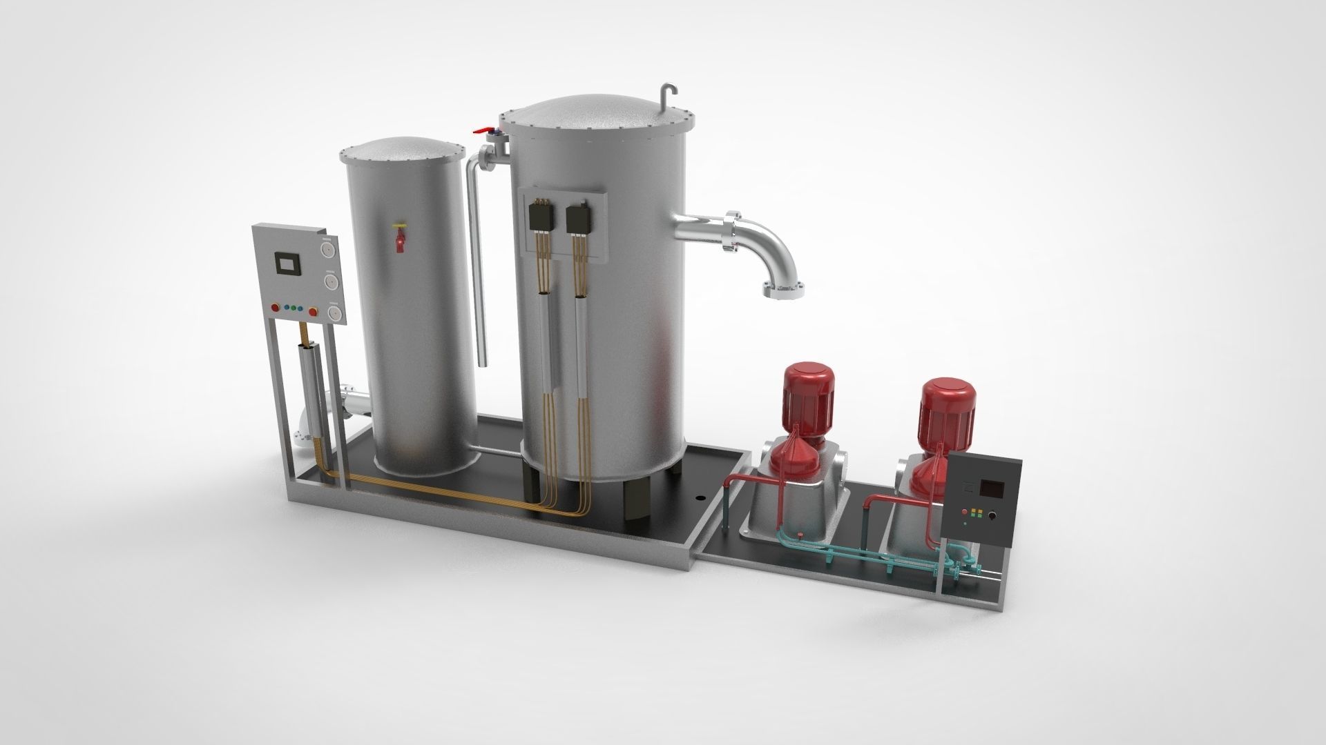 OWS Oil Water Separator ship system machinery room 3D model animated ...