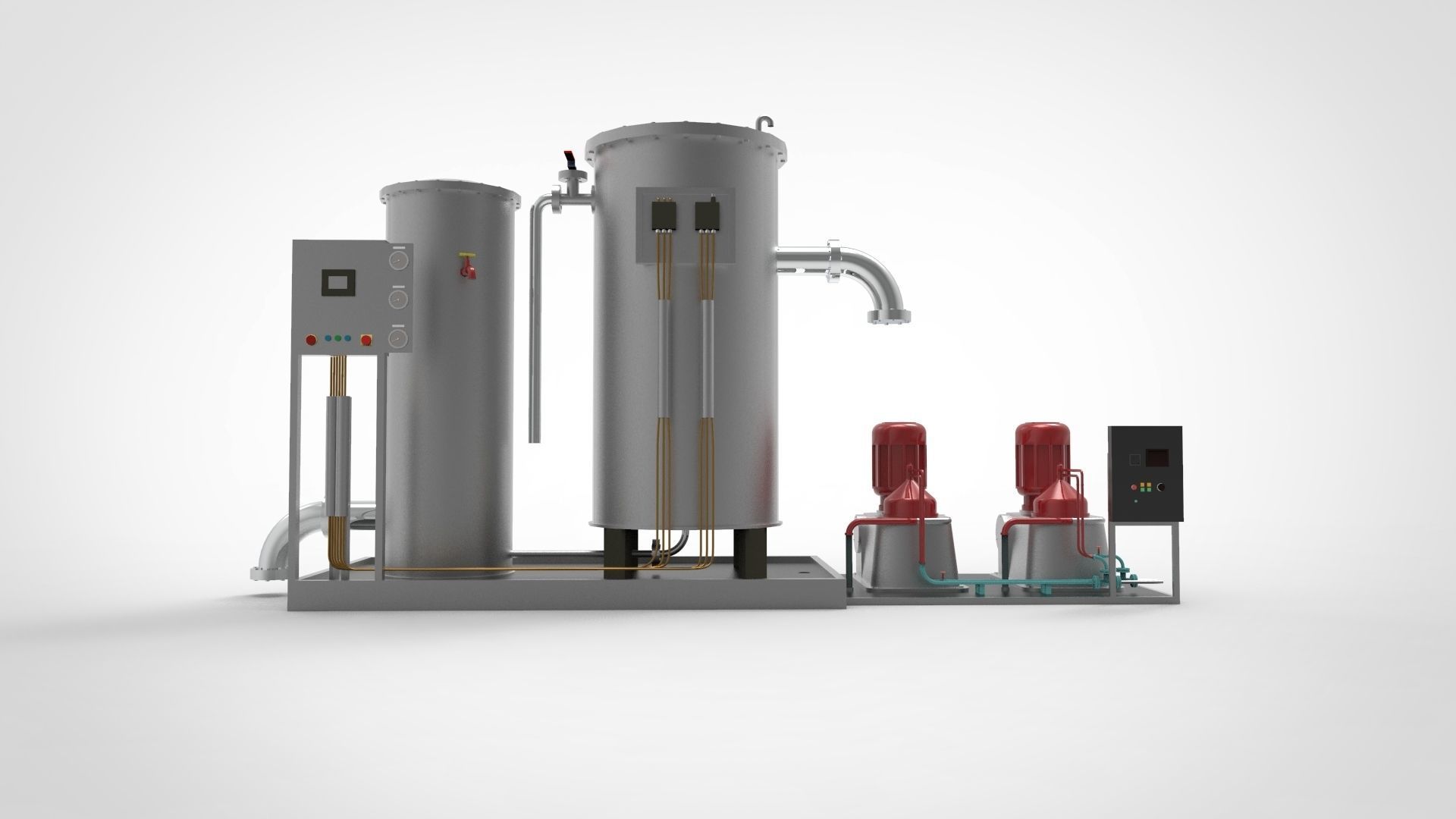 OWS Oil Water Separator ship system machinery room 3D model animated ...