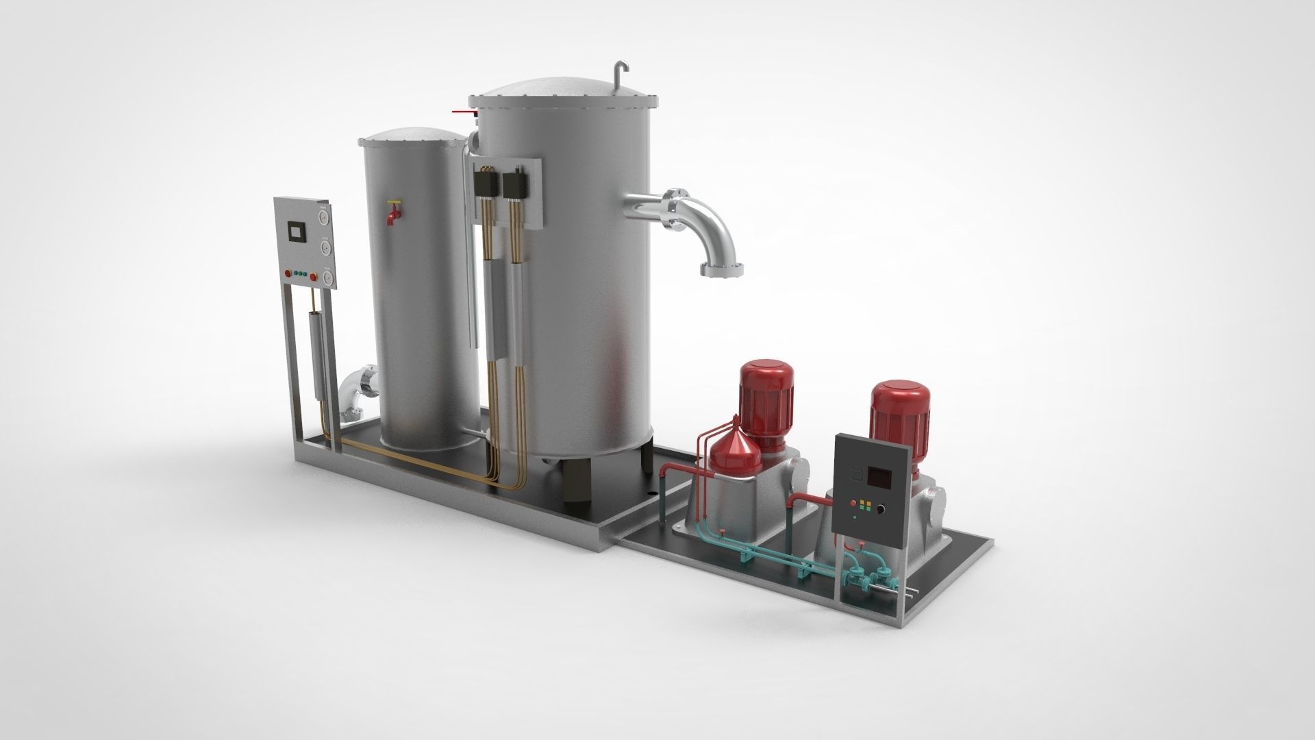 OWS Oil Water Separator ship system machinery room 3D model animated ...