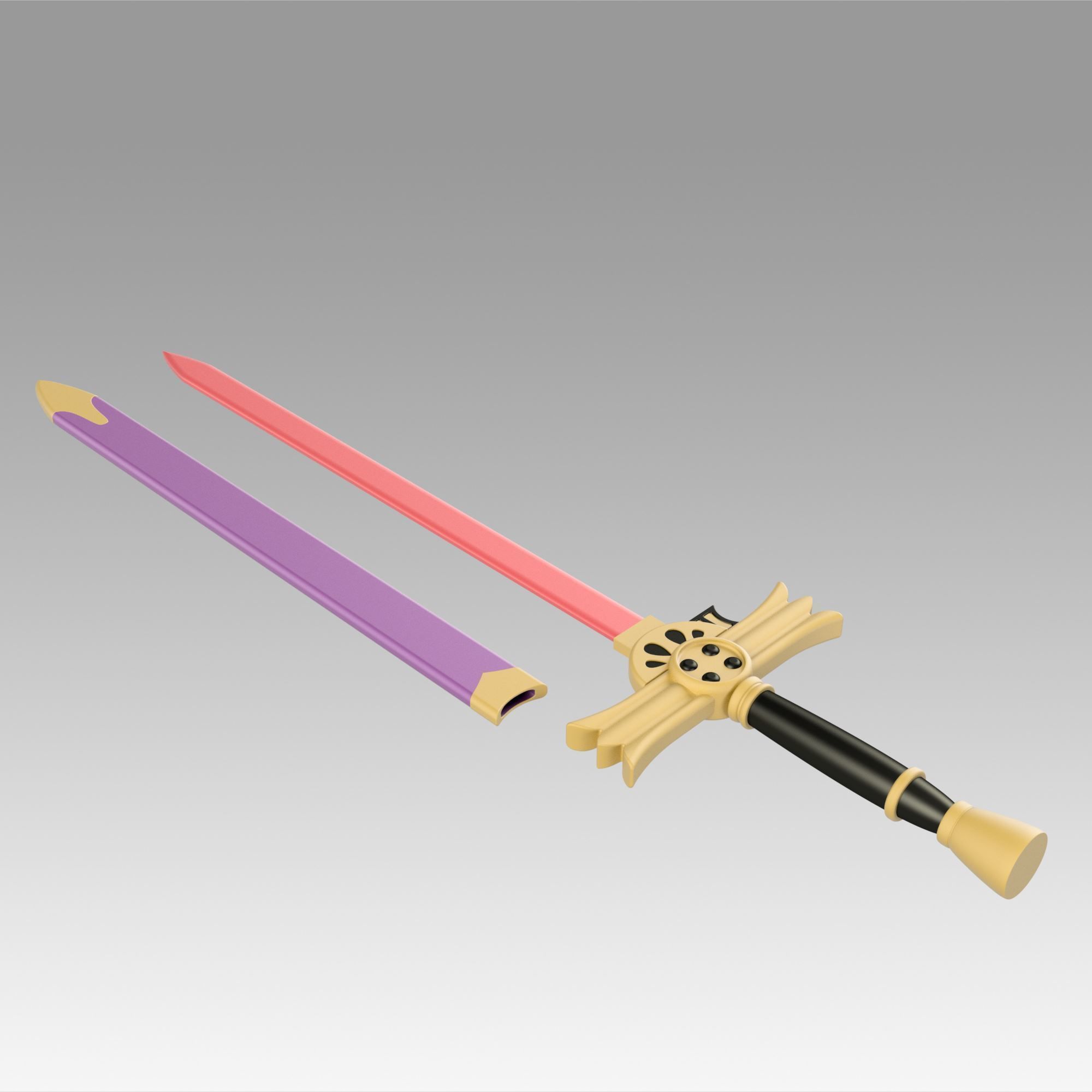 Seraph of the End Mikaela Hyakuya C Sword Cosplay Weapon Prop 3D model ...