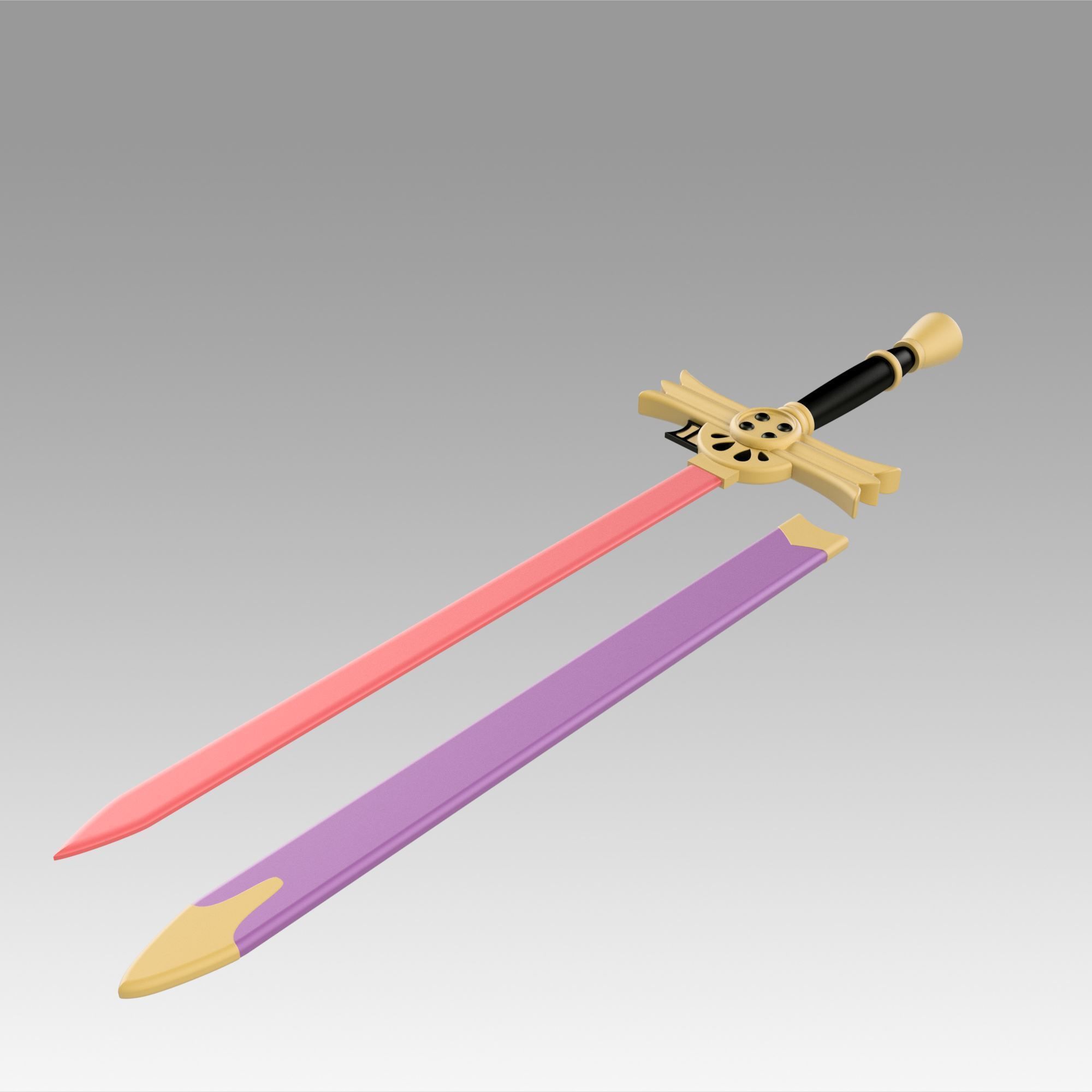 Seraph of the End Mikaela Hyakuya C Sword Cosplay Weapon Prop 3D model ...