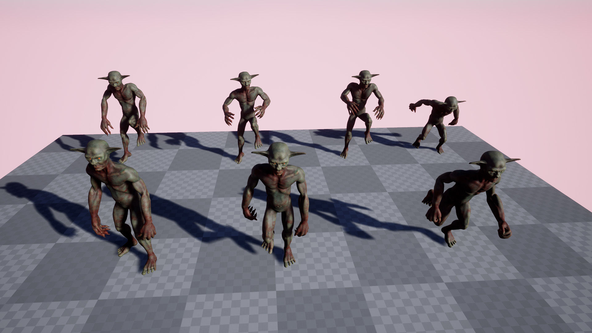 3D model Goblin Cannibal with control rig I Epic skeleton VR / AR / low ...