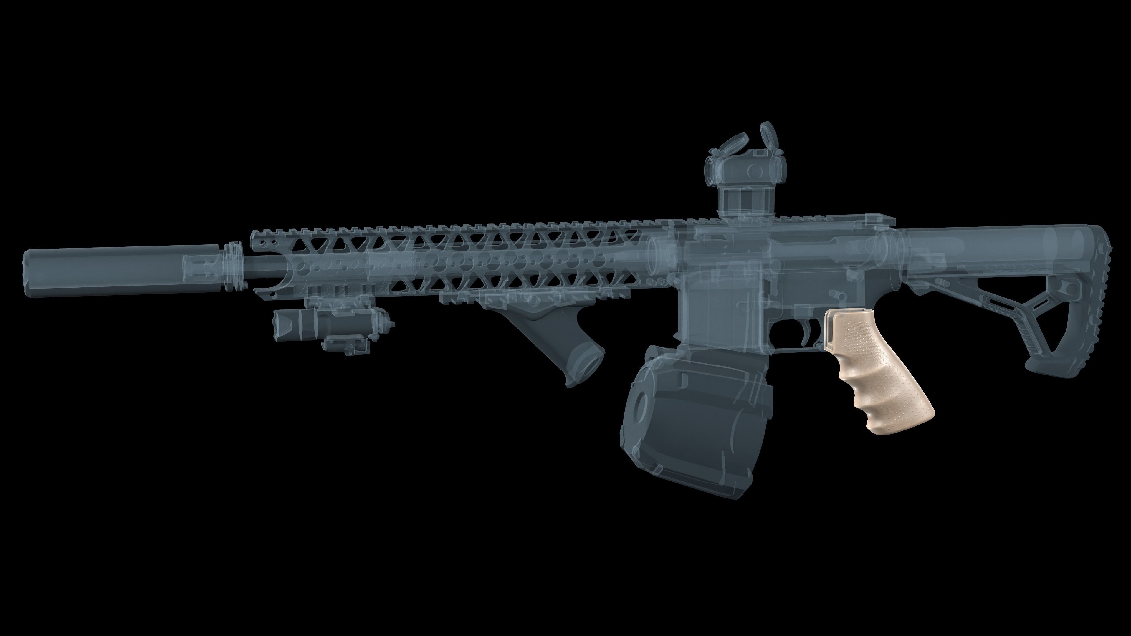 3D model Hogue AR Pistol Grip VR / AR / low-poly | CGTrader