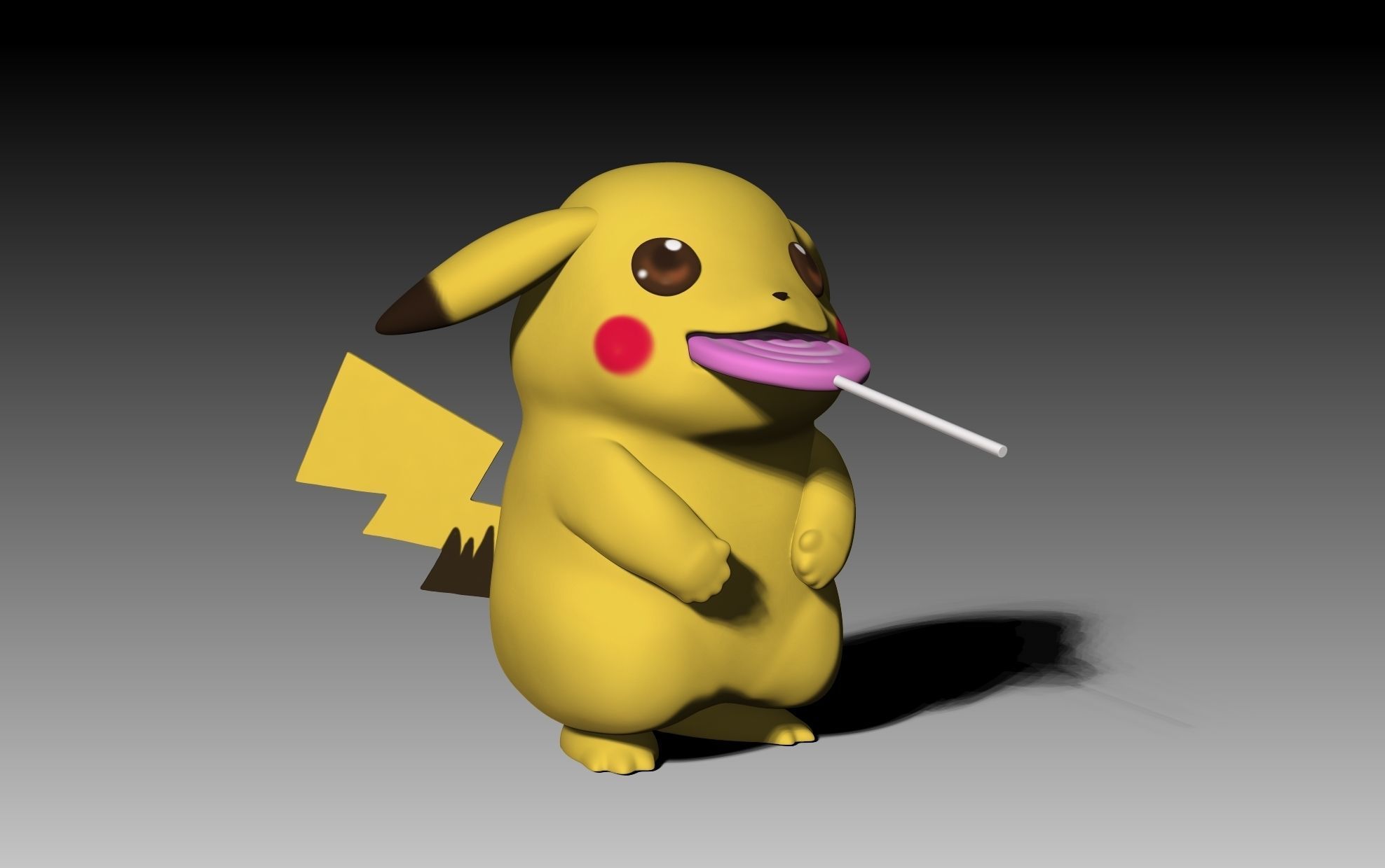 Pikachu with Lollipop Pokemon 3D model 3D printable | CGTrader