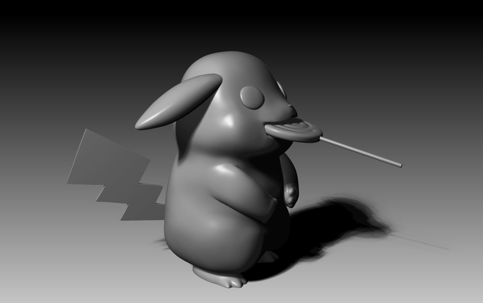 Pikachu with Lollipop Pokemon 3D model 3D printable | CGTrader