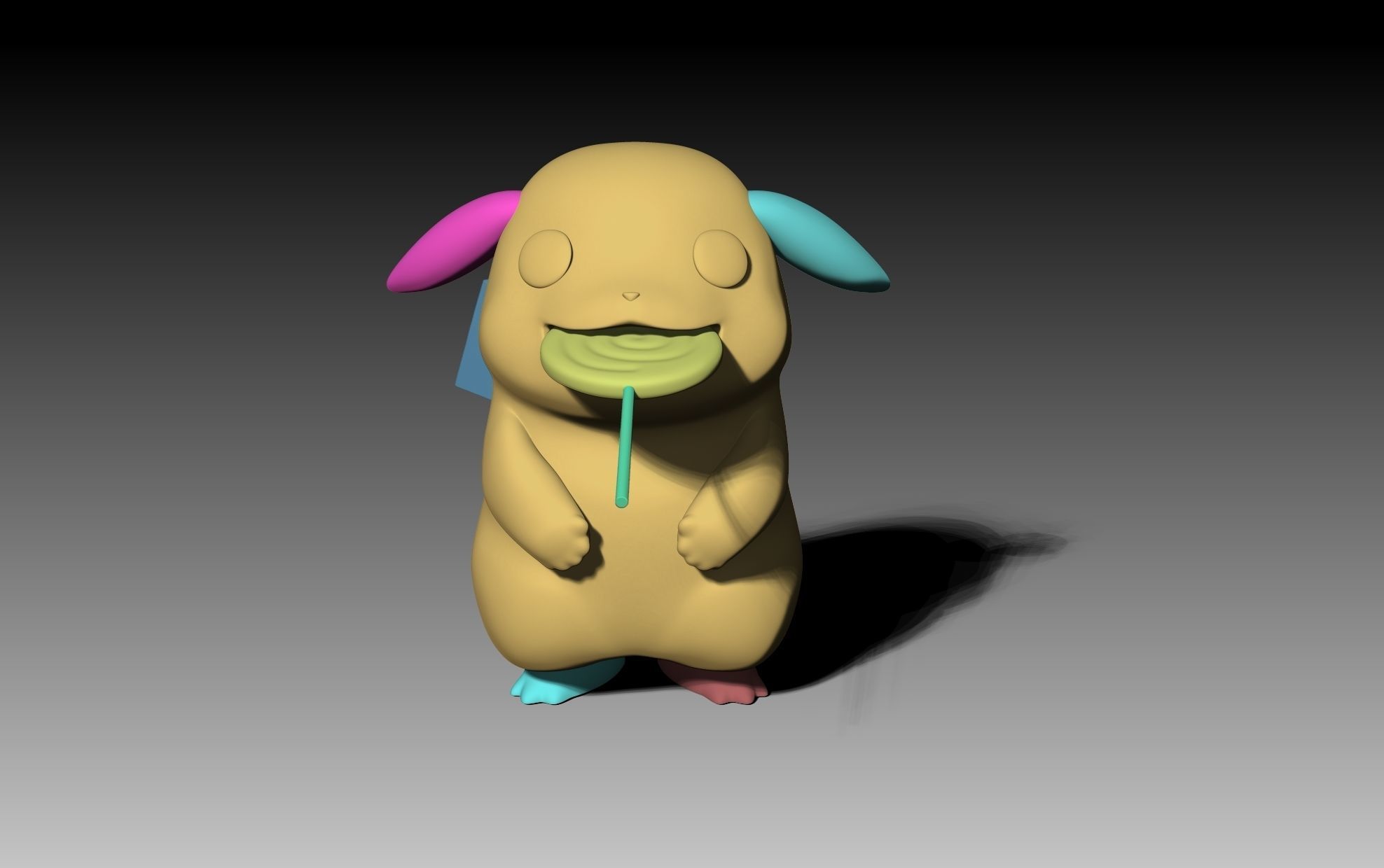 Pikachu with Lollipop Pokemon 3D model 3D printable | CGTrader