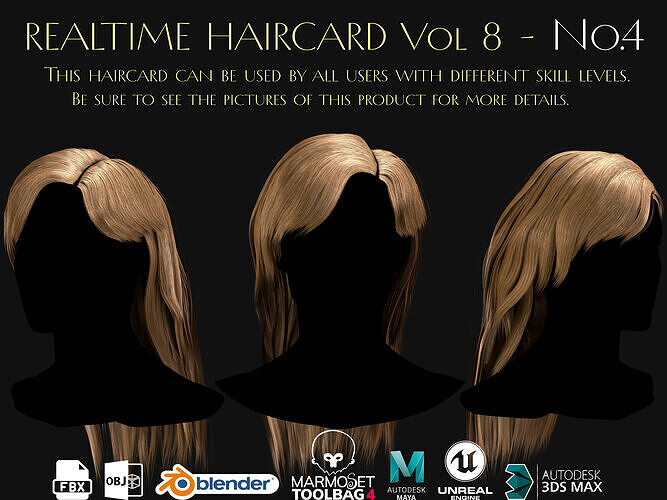 3D model Realtime Haircard Vol 8 - No4 VR / AR / low-poly | CGTrader