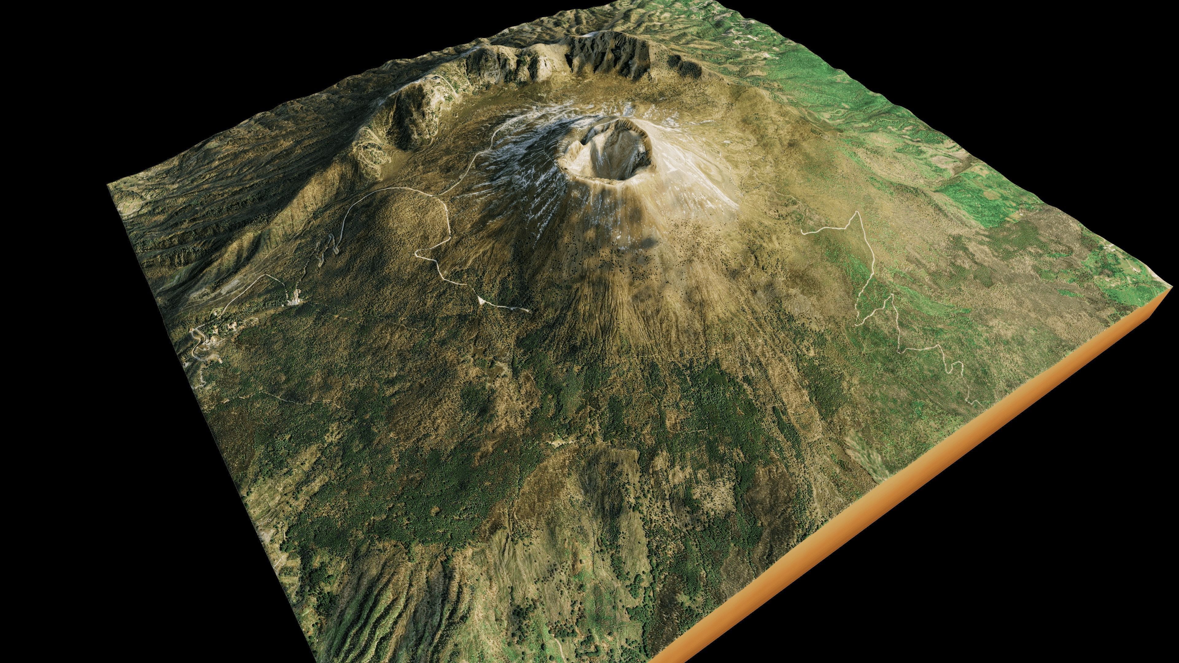 3D model Mount Vesuvius 3d Terrain model VR / AR / low-poly | CGTrader