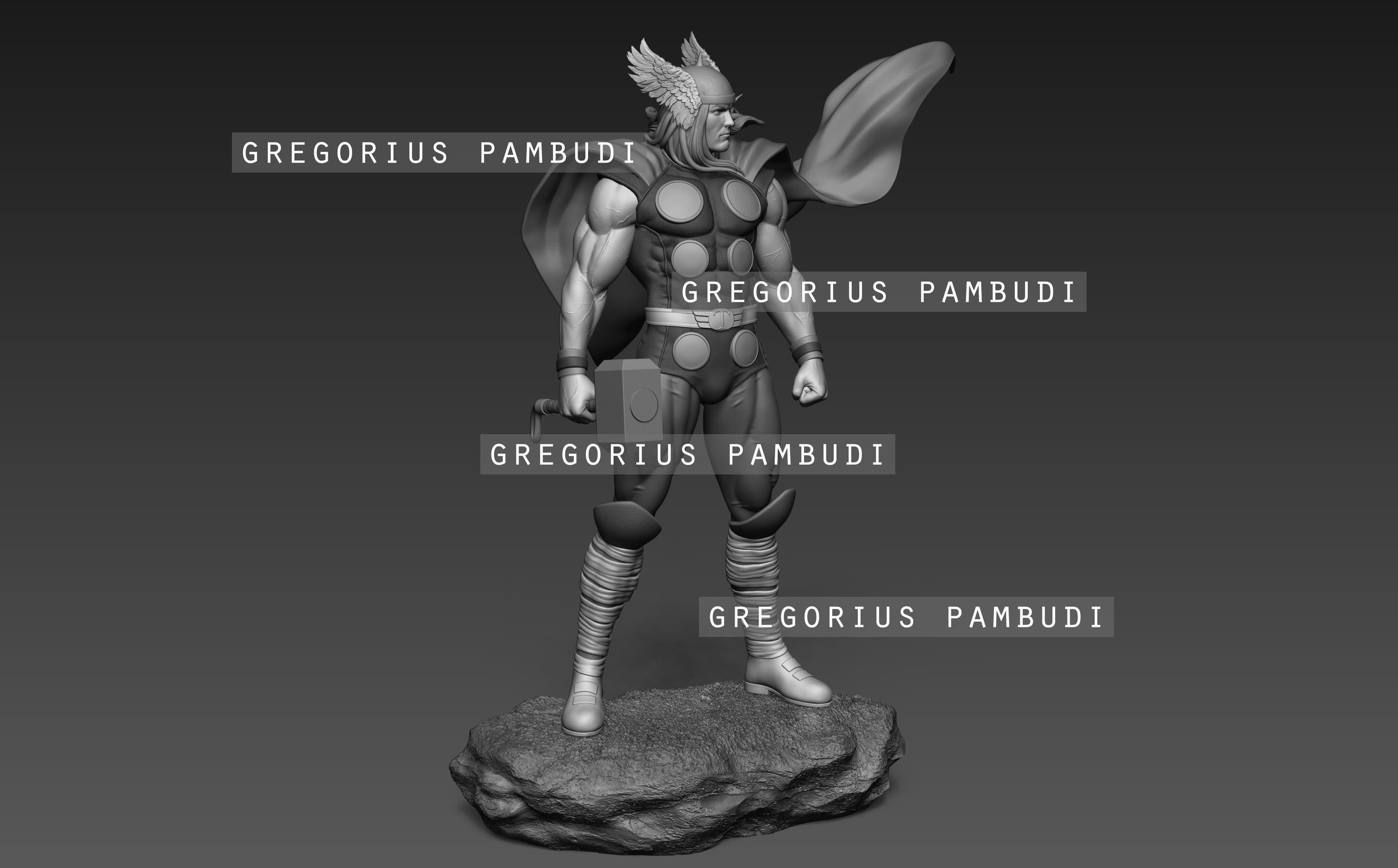Thor Fan Art Statue 3D Printable 3D model 3D printable | CGTrader