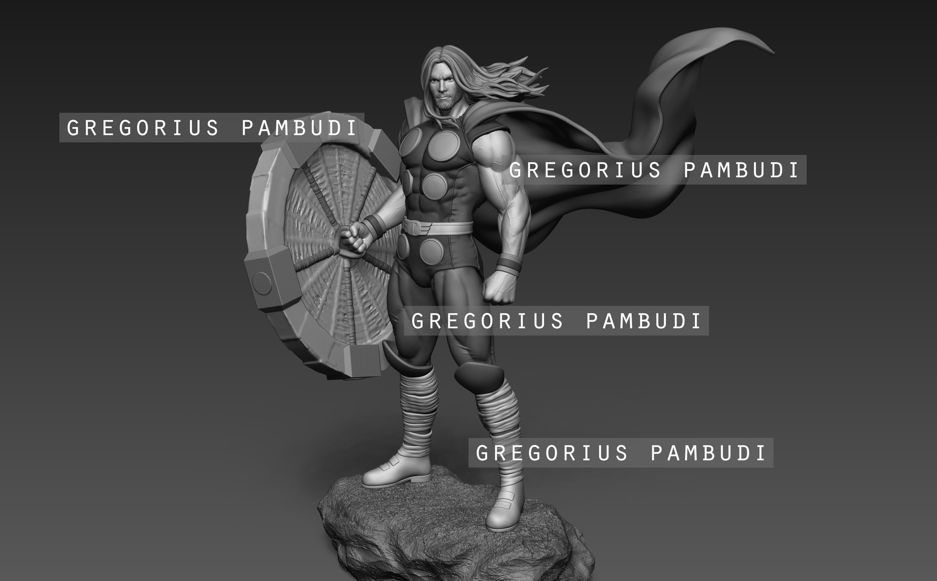 Thor Fan Art Statue 3D Printable 3D model 3D printable | CGTrader