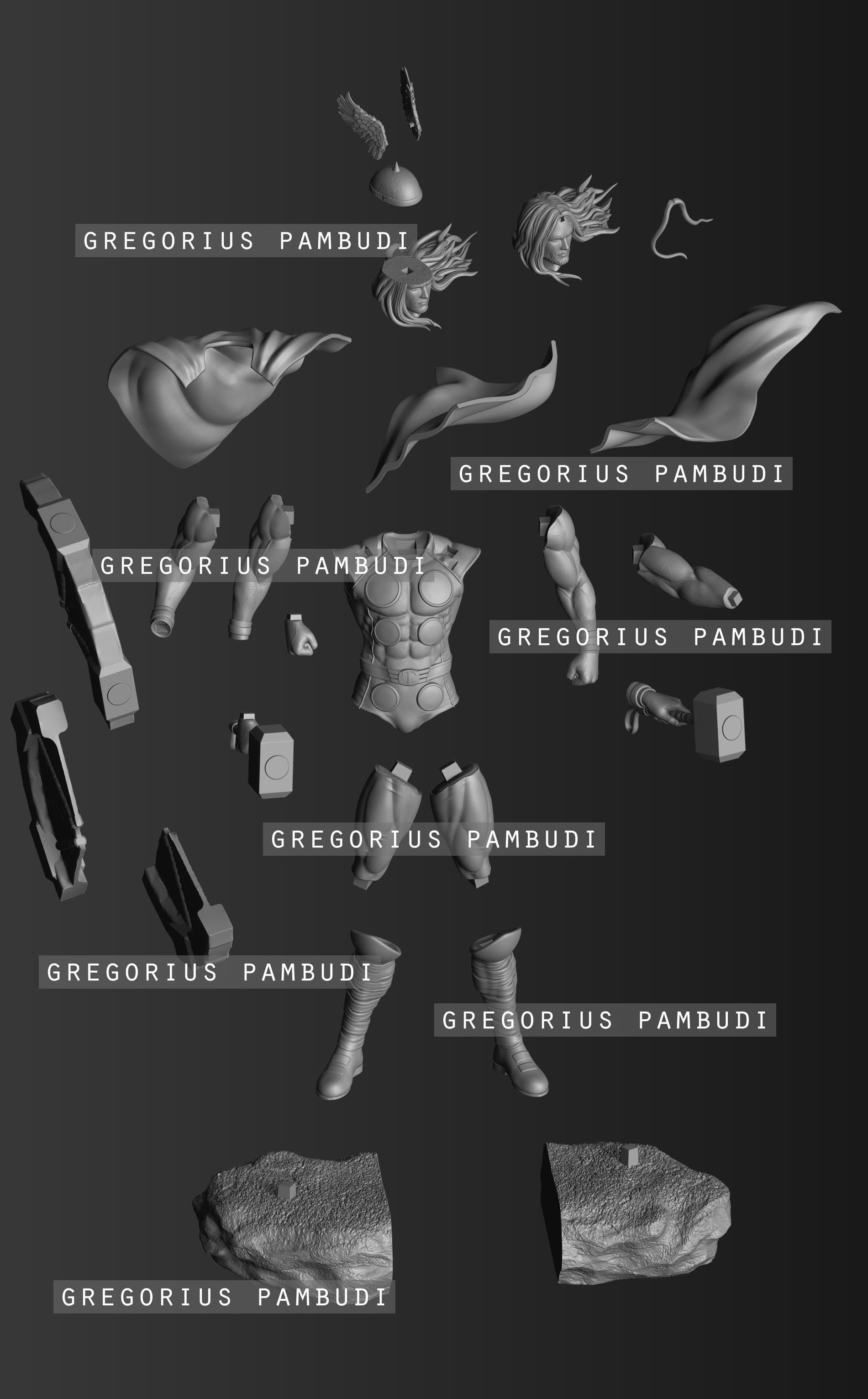 Thor Fan Art Statue 3D Printable 3D model 3D printable | CGTrader