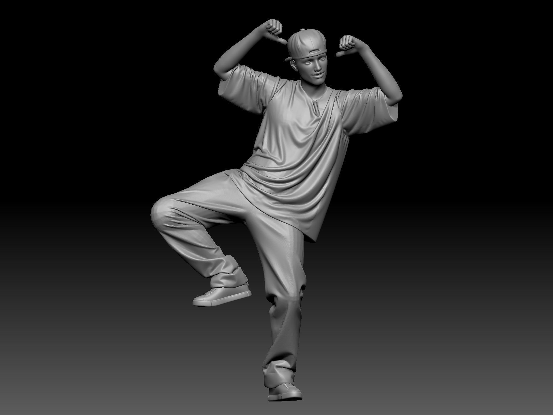 gansta man poses 3D model 3D printable | CGTrader