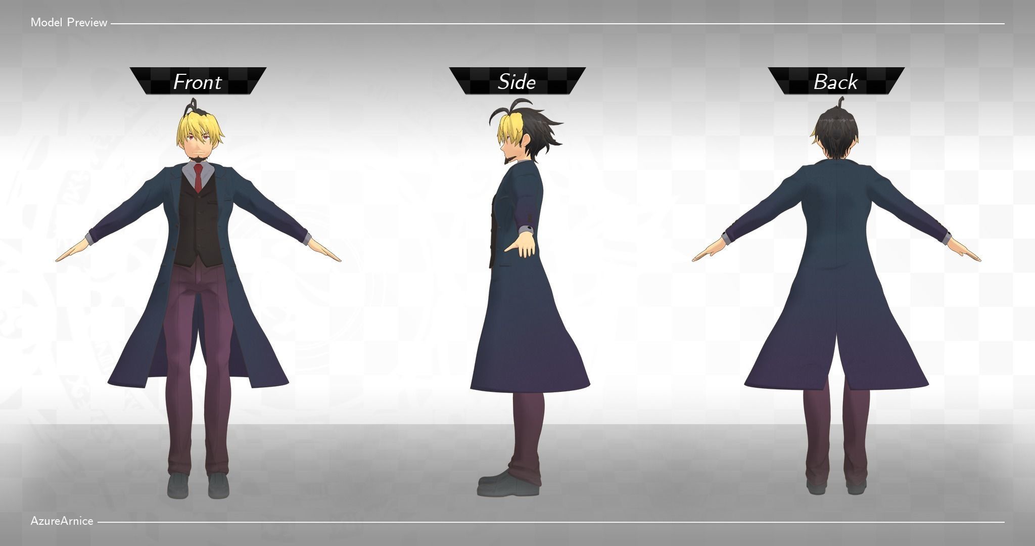 3D model Highschool DxD - Azazel MMD Model VR / AR / low-poly | CGTrader