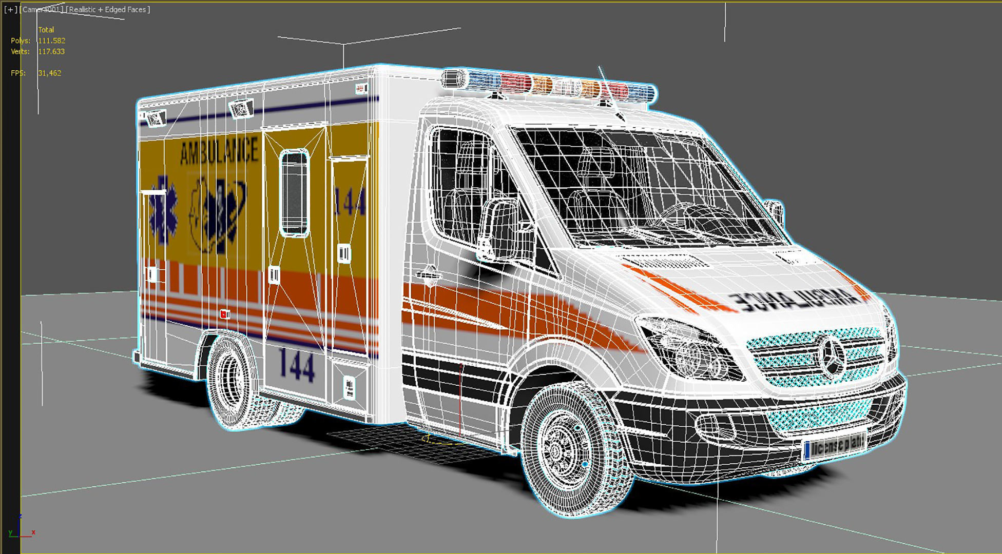 Mercedes Benz Sprinter 516 CDI GSF RTW Krankenwagen Ambulance 3D model ...
