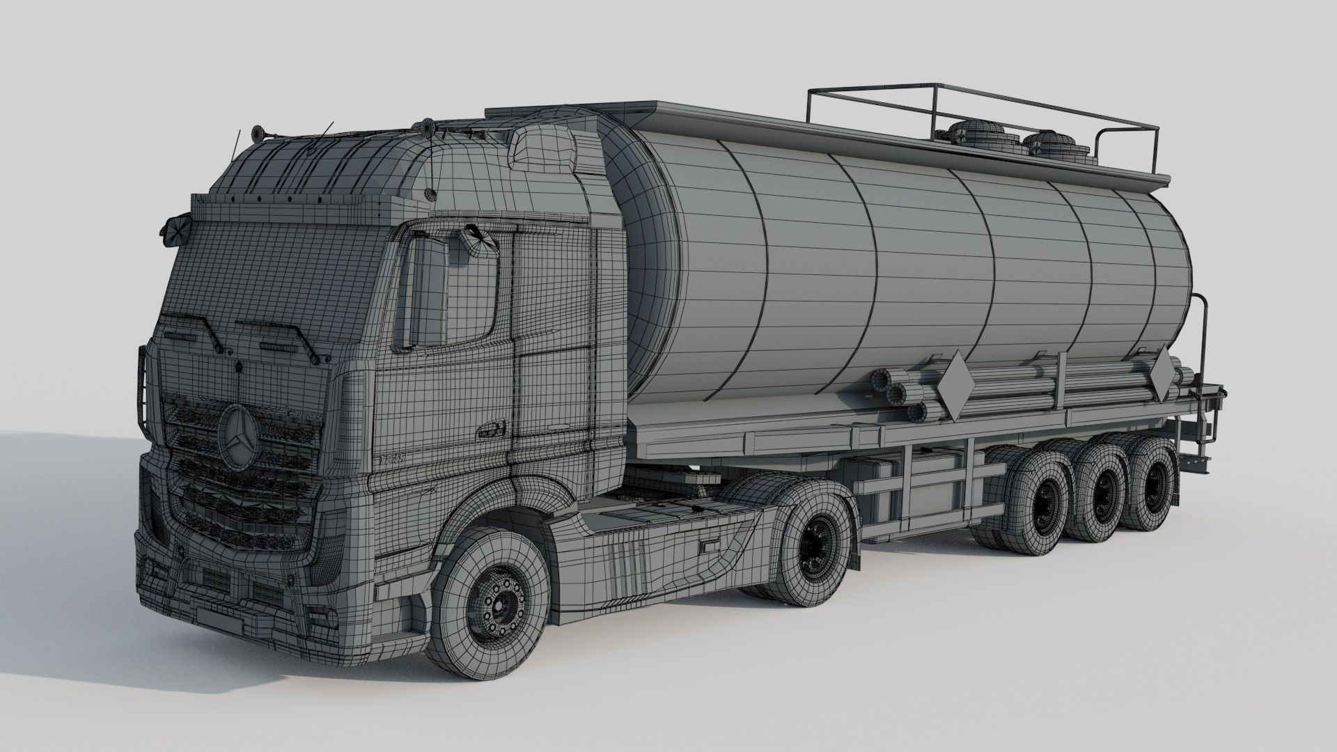 Mercedes Actros Fuel Tanker 3D model | CGTrader
