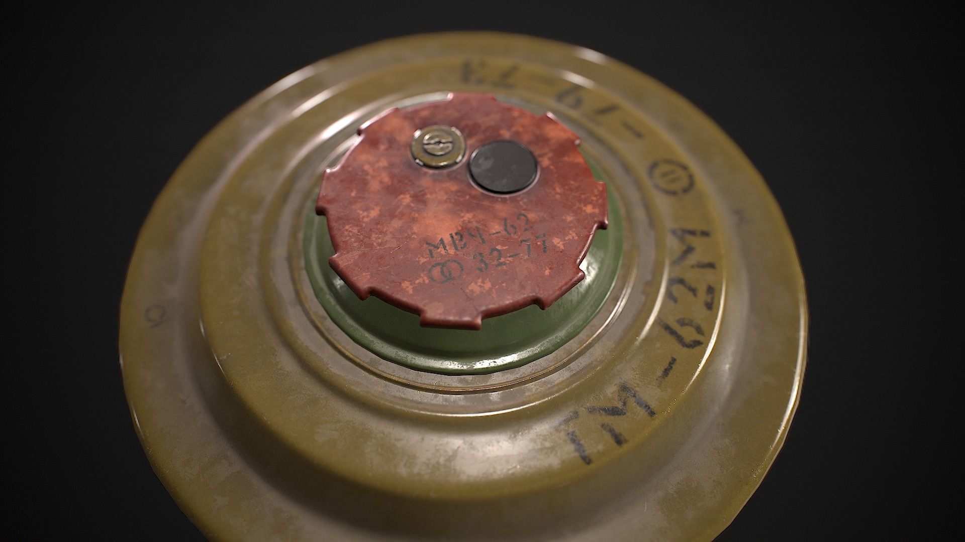 3D model Soviet anti-tank blast landmine TM-62M VR / AR / low-poly ...