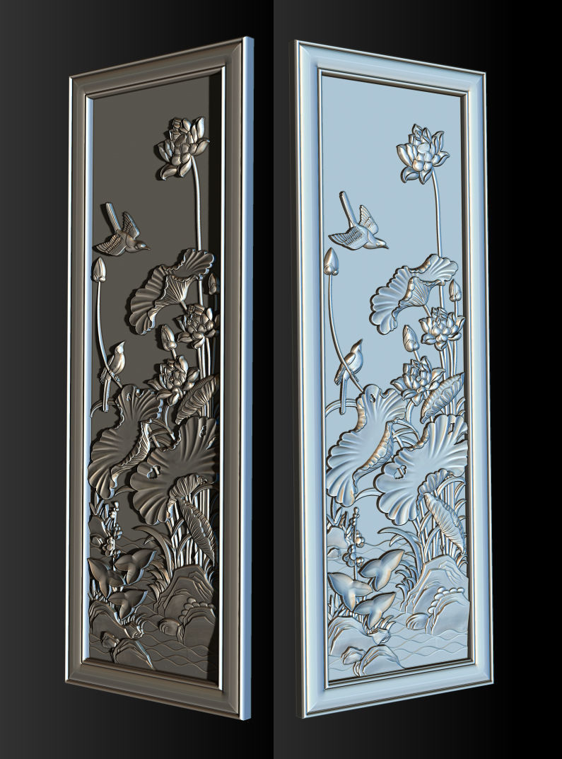 Lotus pattern relief design for CNC router 3D model 3D printable | CGTrader
