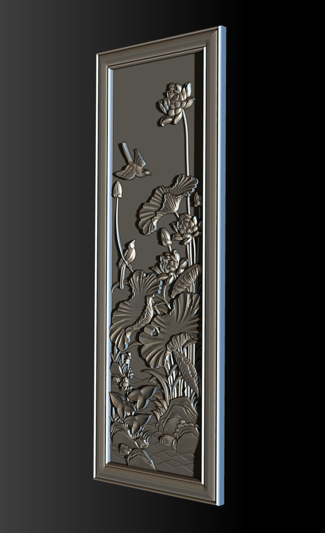 Lotus pattern relief design for CNC router 3D model 3D printable | CGTrader