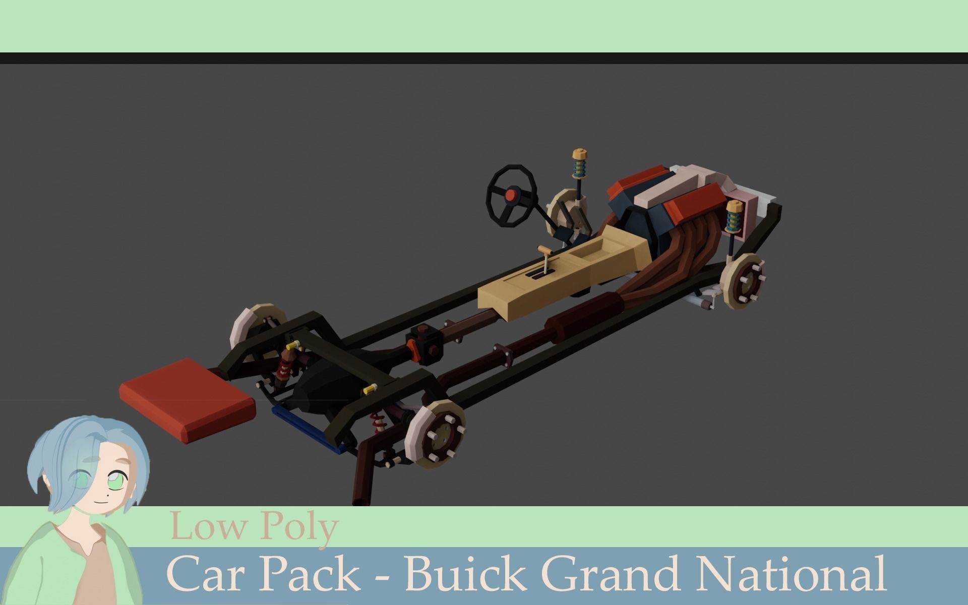 3D model Realistic Low Poly Car Pack Buick Regal GNX Grand National VR ...