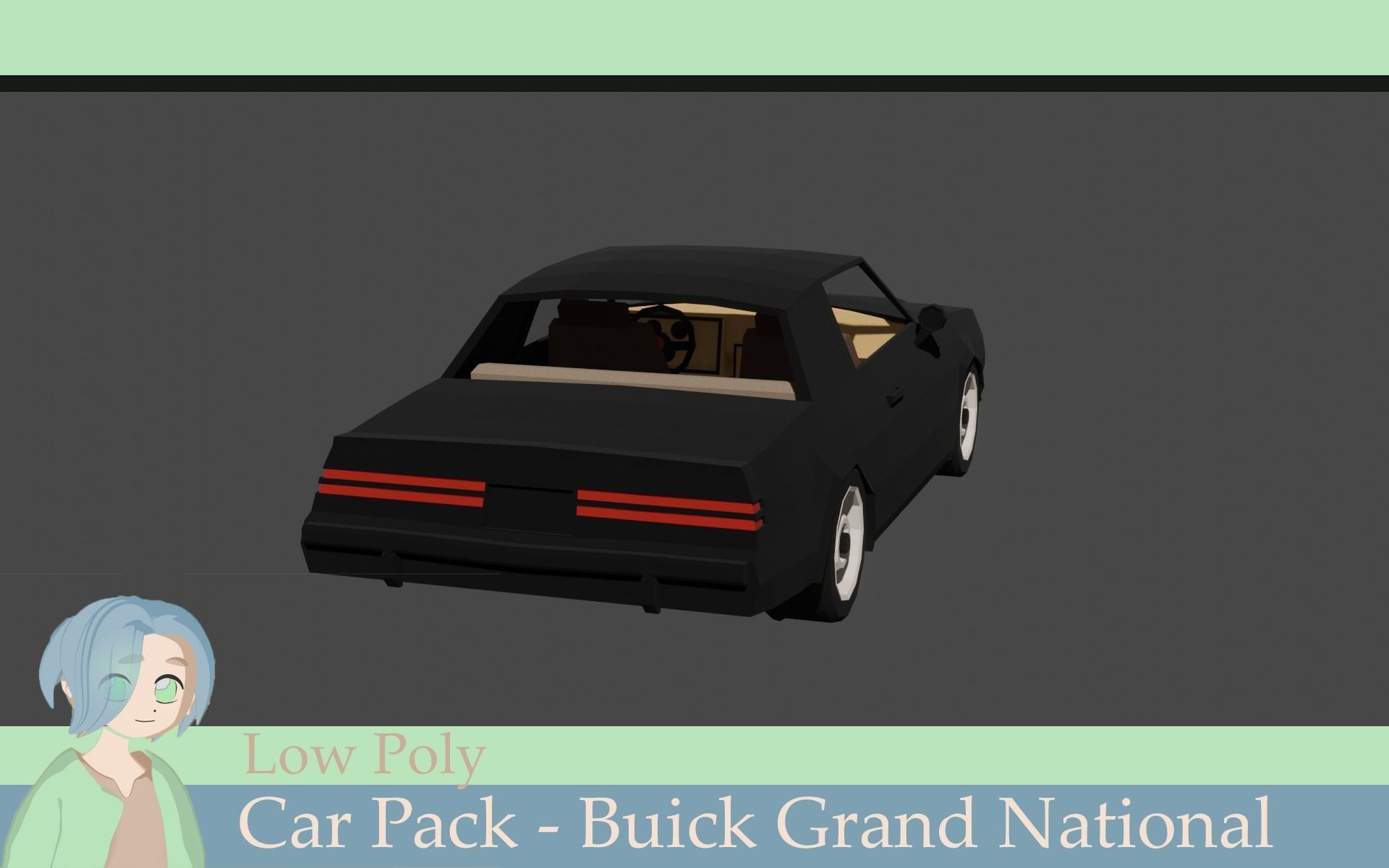 3D model Realistic Low Poly Car Pack Buick Regal GNX Grand National VR ...