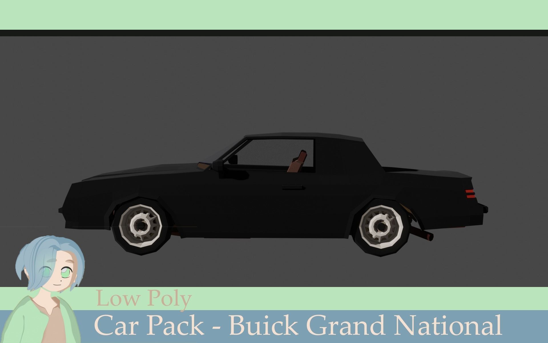 3D model Realistic Low Poly Car Pack Buick Regal GNX Grand National VR ...