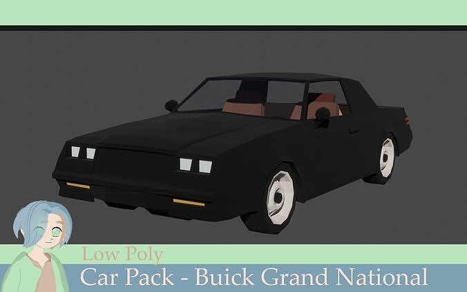 3D model Realistic Low Poly Car Pack Buick Regal GNX Grand National VR ...