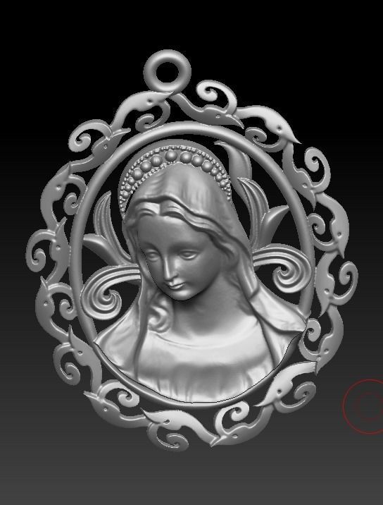 Holy Mary praying Medallion 3D print model 3D model 3D printable | CGTrader