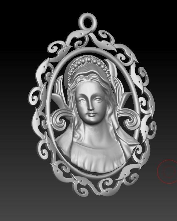Holy Mary praying Medallion 3D print model 3D model 3D printable | CGTrader
