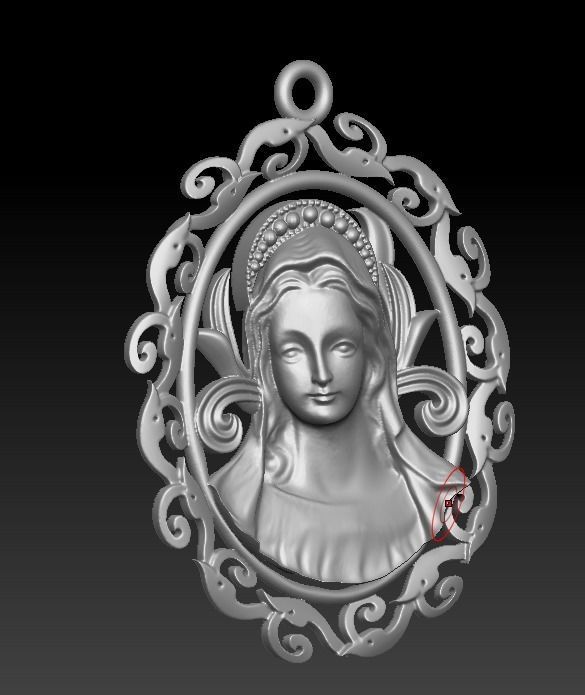 Holy Mary praying Medallion 3D print model 3D model 3D printable | CGTrader