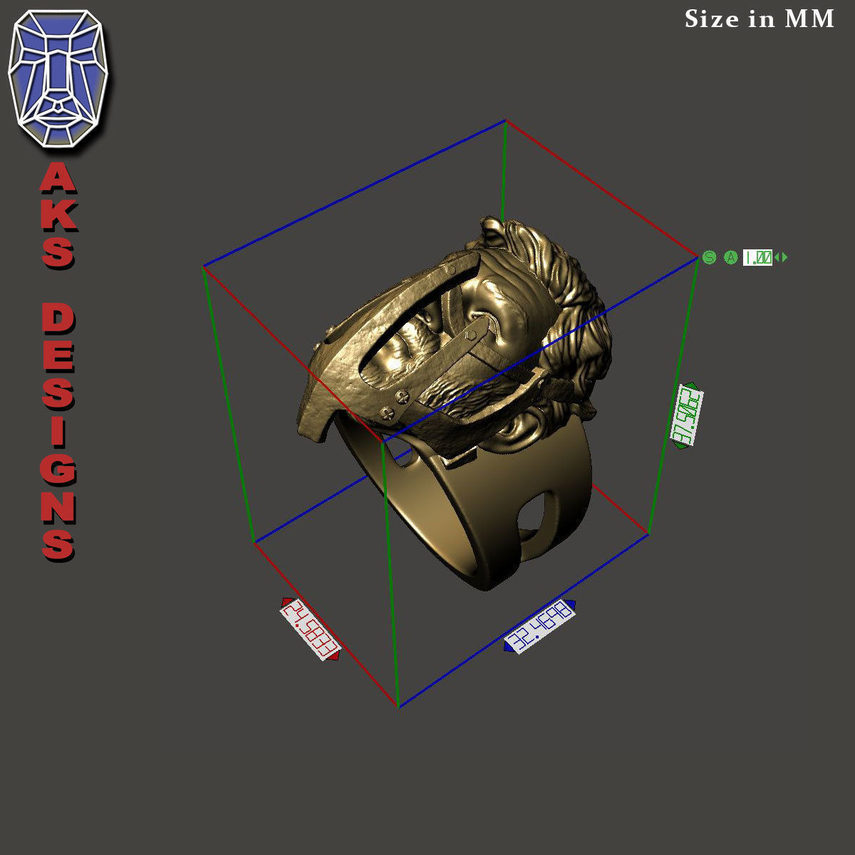 Biker ring face mask v156 3D model 3D printable | CGTrader