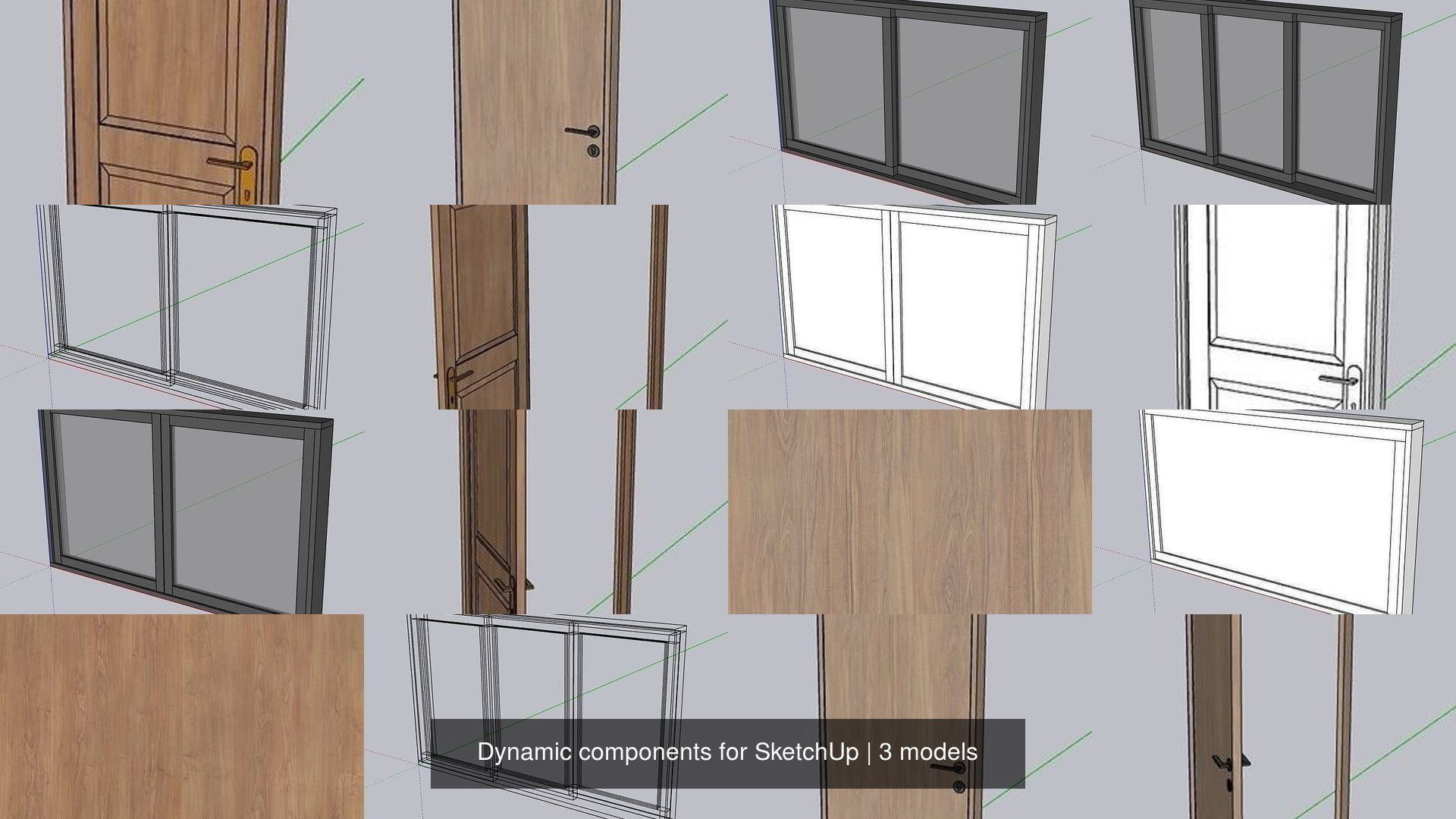 3D Model Collection Dynamic components for SketchUp VR / AR / low-poly ...