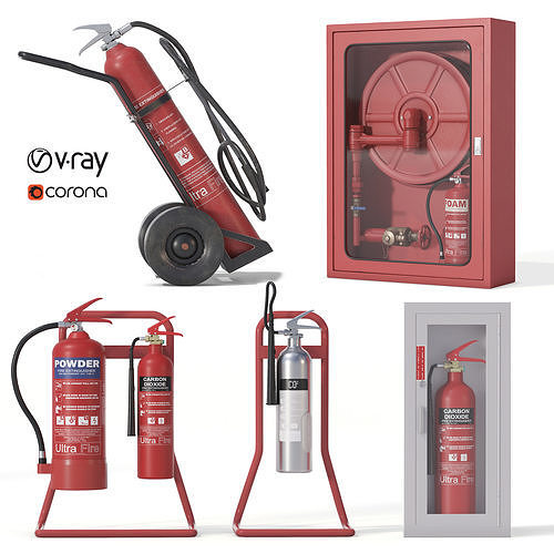 Fire Extinguishers Set 3D model | CGTrader