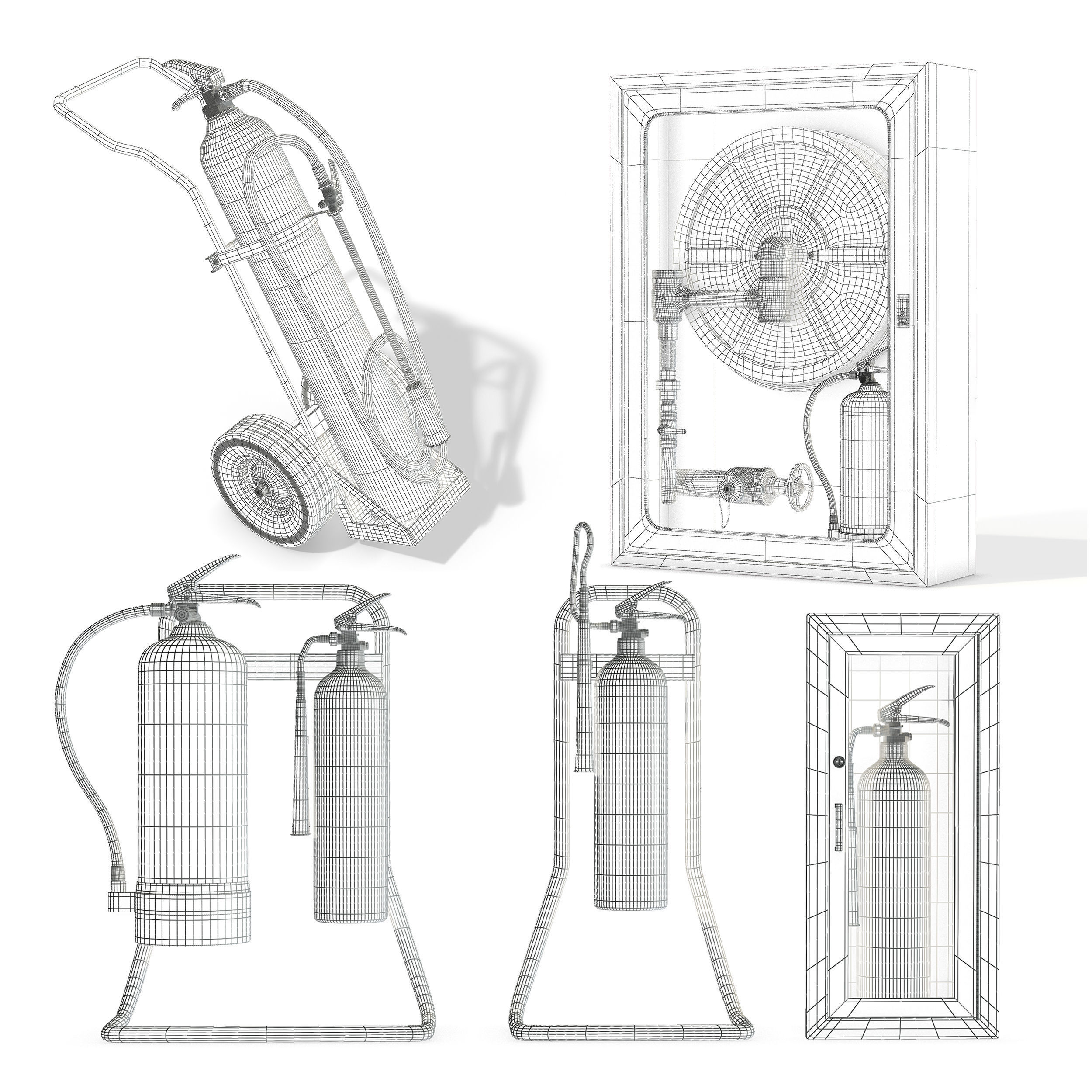 Fire Extinguishers Set 3D model | CGTrader