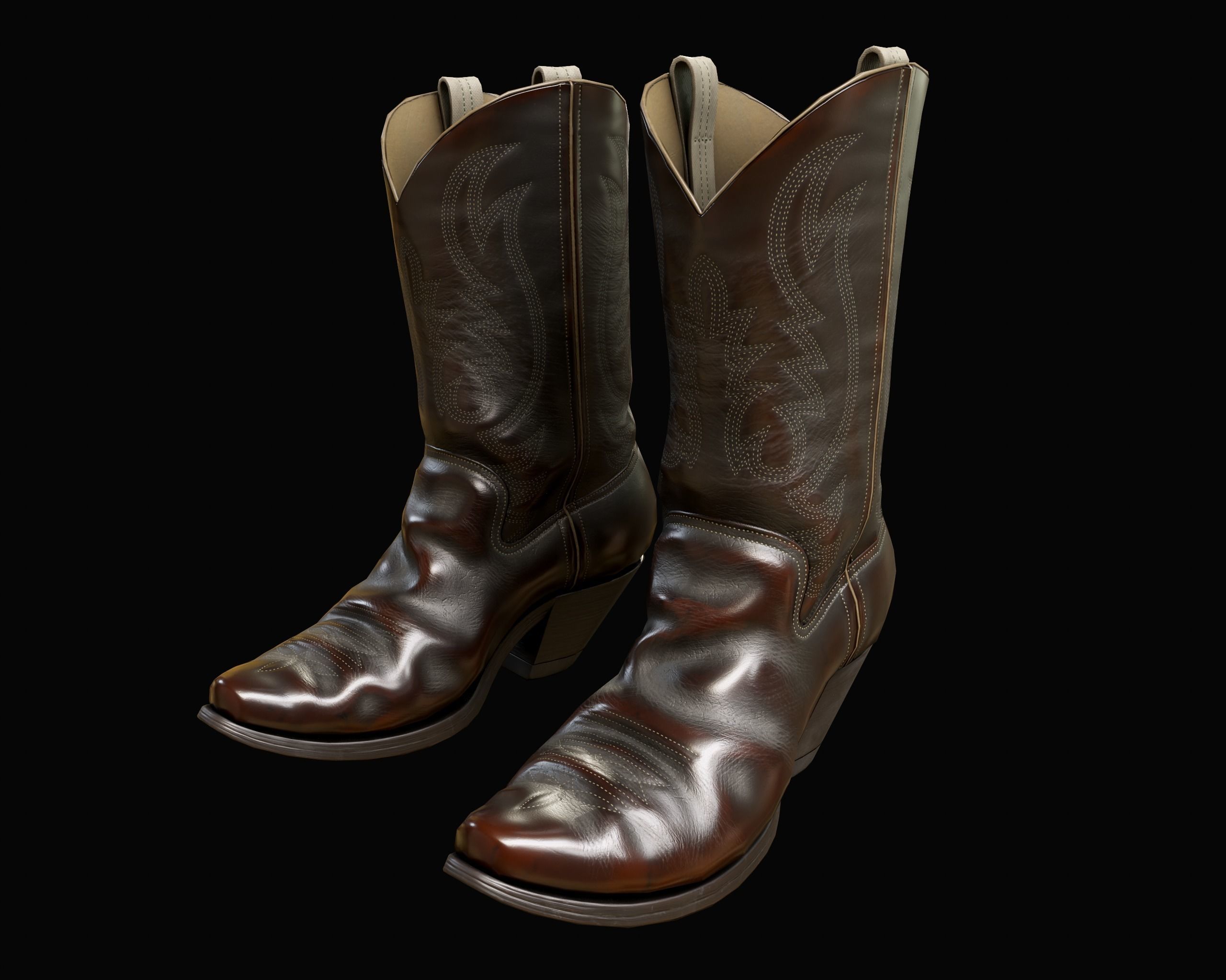 3D model Cowboy boots VR / AR / low-poly | CGTrader