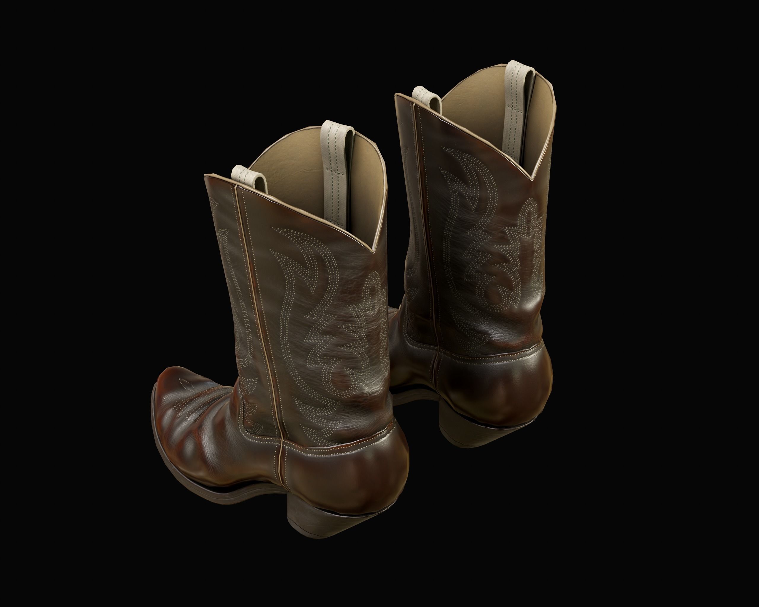 3D model Cowboy boots VR / AR / low-poly | CGTrader