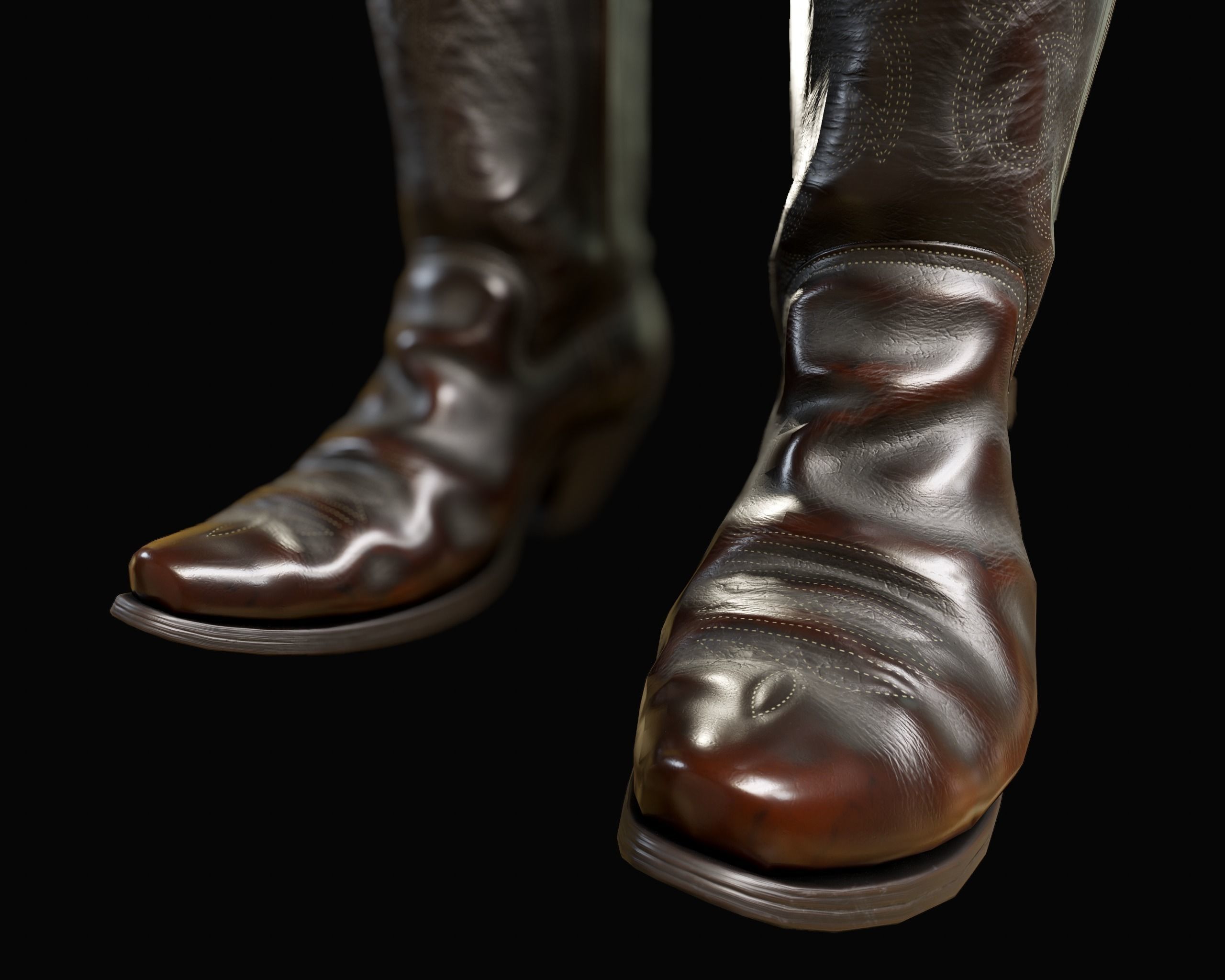 3D model Cowboy boots VR / AR / low-poly | CGTrader