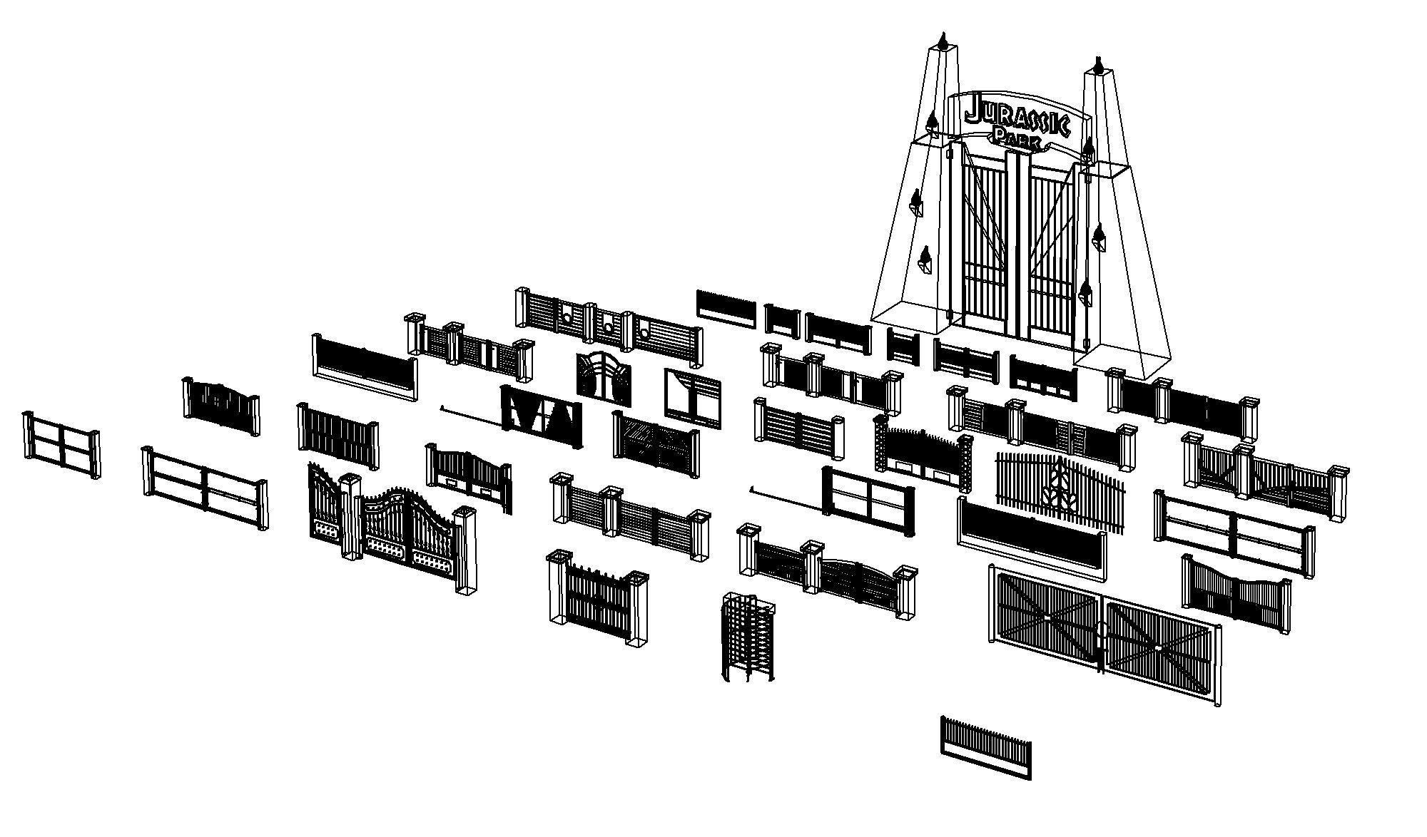 Main Gate Revit Family Collection 3D model | CGTrader