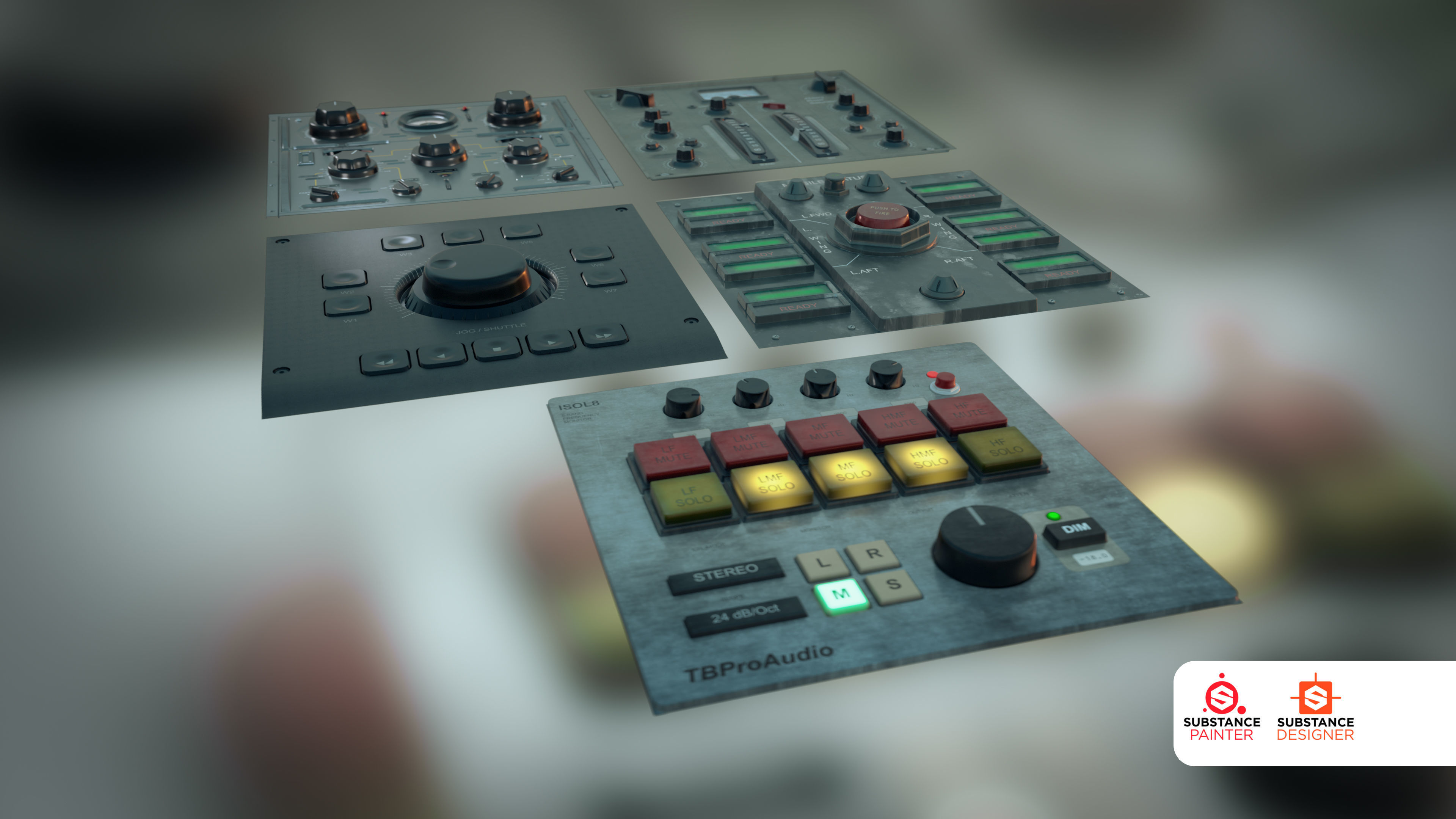 Texture 5 Control Panel Material VR / AR / low-poly | CGTrader