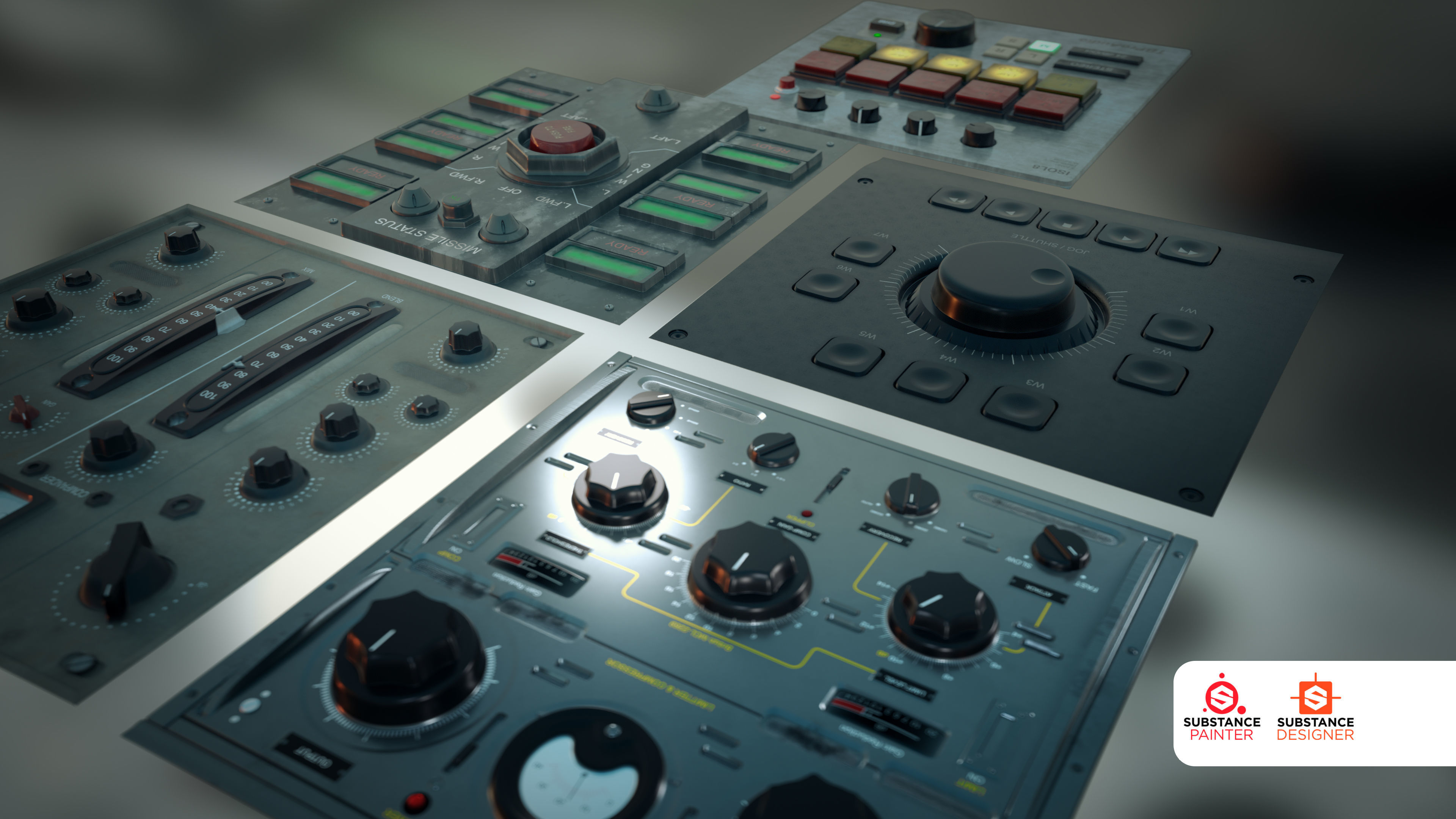 Texture 5 Control Panel Material VR / AR / low-poly | CGTrader