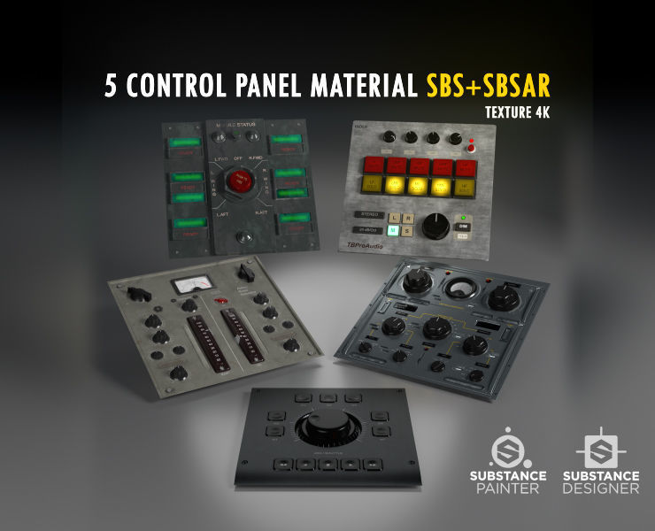 Texture 5 Control Panel Material VR / AR / low-poly | CGTrader