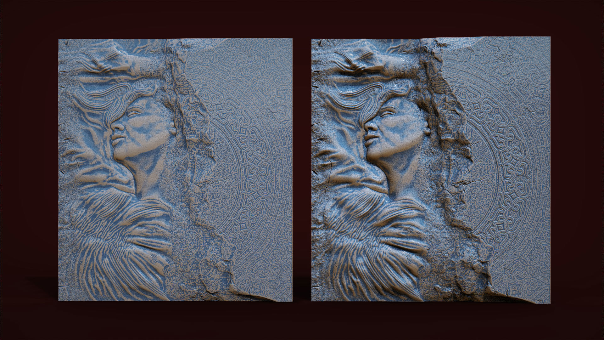 Woman Bas relief 3d wall panel 3D model 3D printable | CGTrader