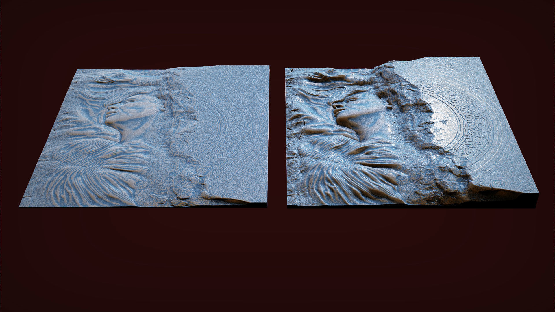 Woman Bas relief 3d wall panel 3D model 3D printable | CGTrader
