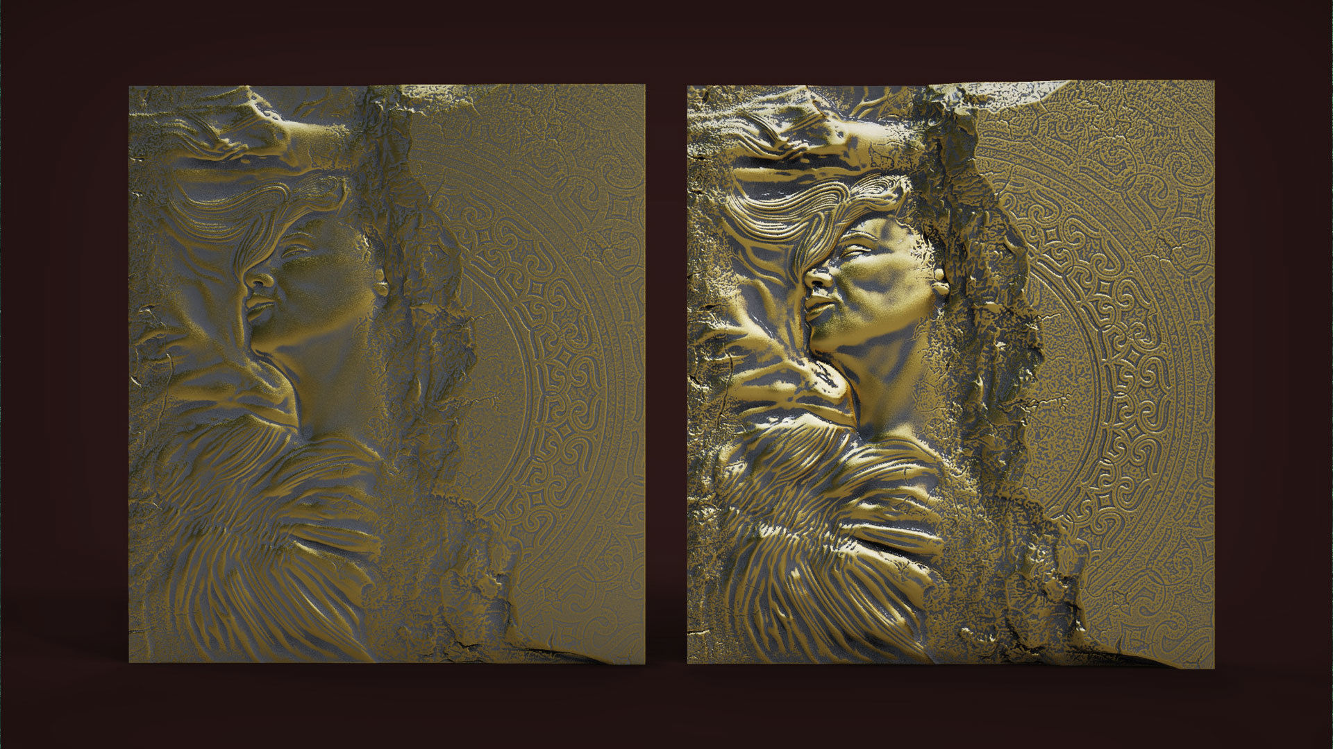 Woman Bas relief 3d wall panel 3D model 3D printable | CGTrader