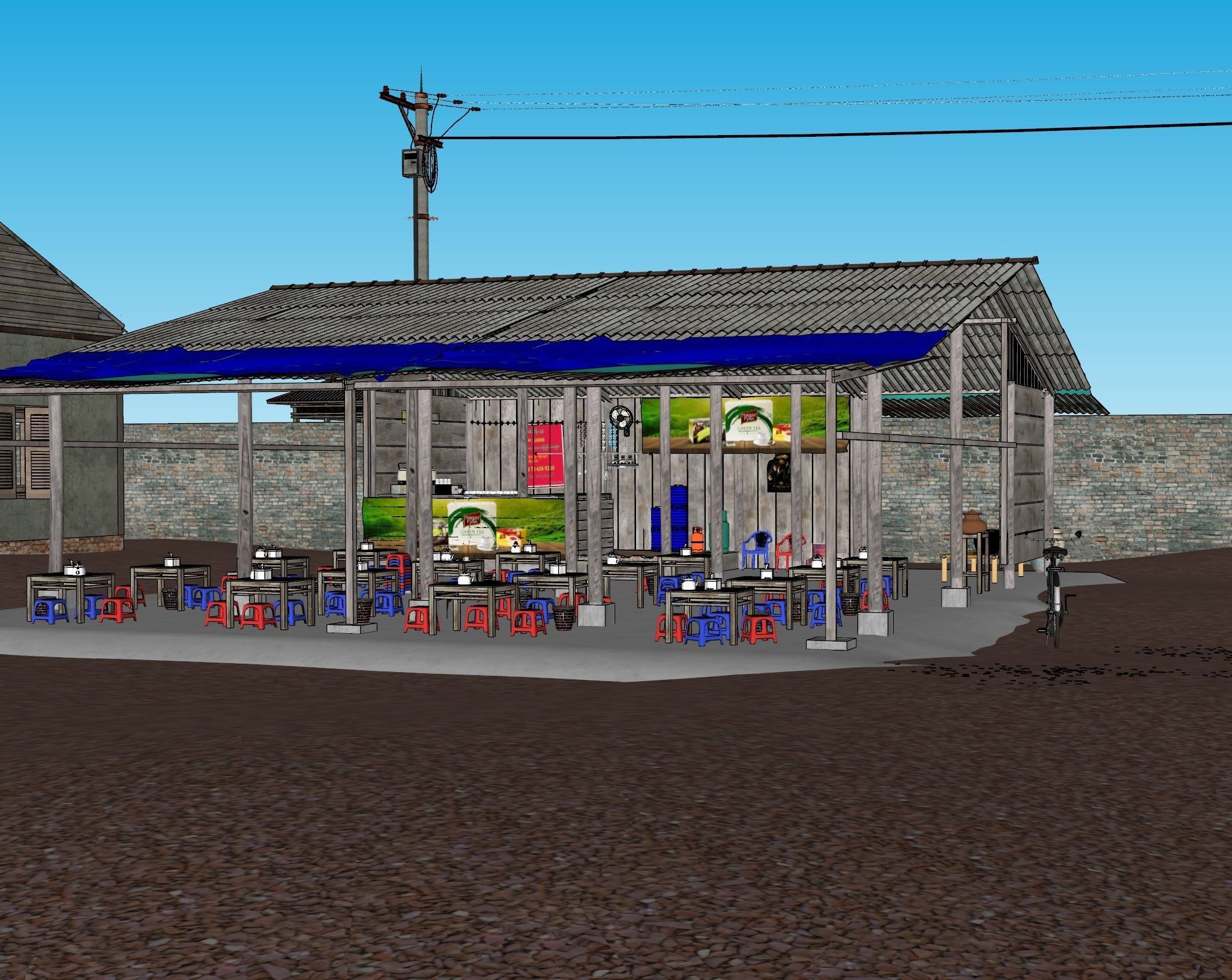 MYANMAR TEA SHOP 3D model | CGTrader