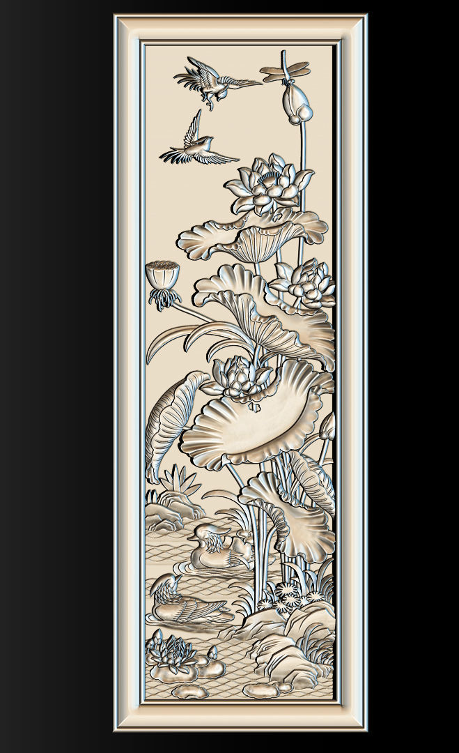 Lotus pattern relief design for CNC router 3D model 3D printable | CGTrader