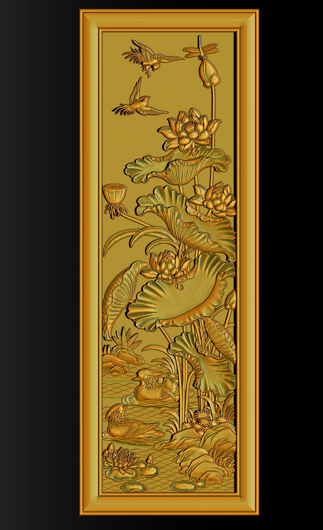 Lotus pattern relief design for CNC router 3D model 3D printable | CGTrader