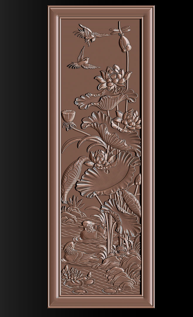 Lotus pattern relief design for CNC router 3D model 3D printable | CGTrader