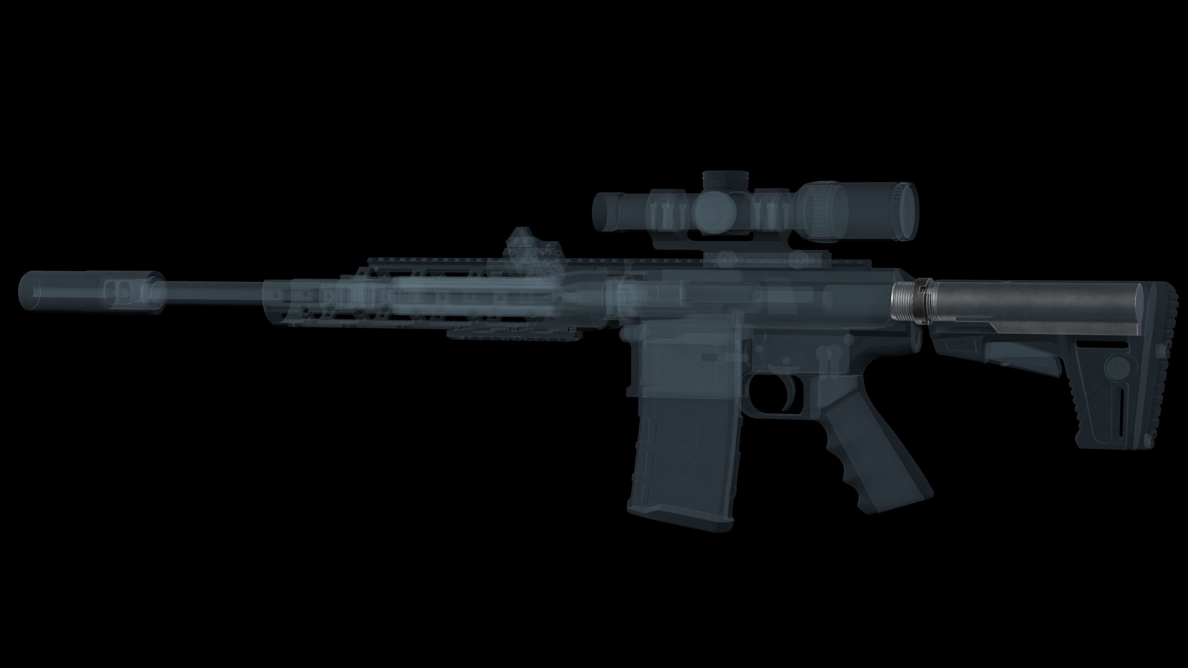 3D model AR 15 Buffer Tube VR / AR / low-poly | CGTrader