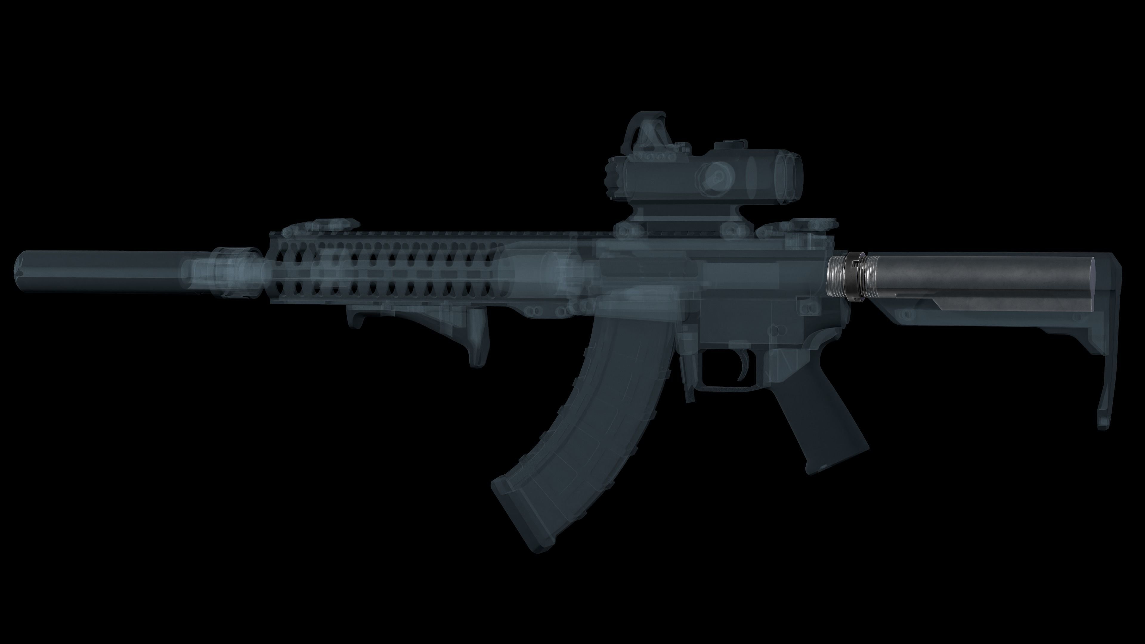 3D model AR 15 Buffer Tube VR / AR / low-poly | CGTrader