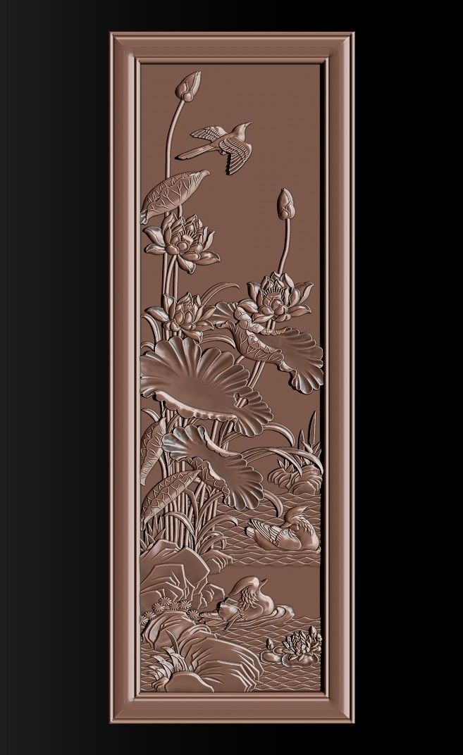 Lotus pattern relief design for CNC router 3D model 3D printable | CGTrader